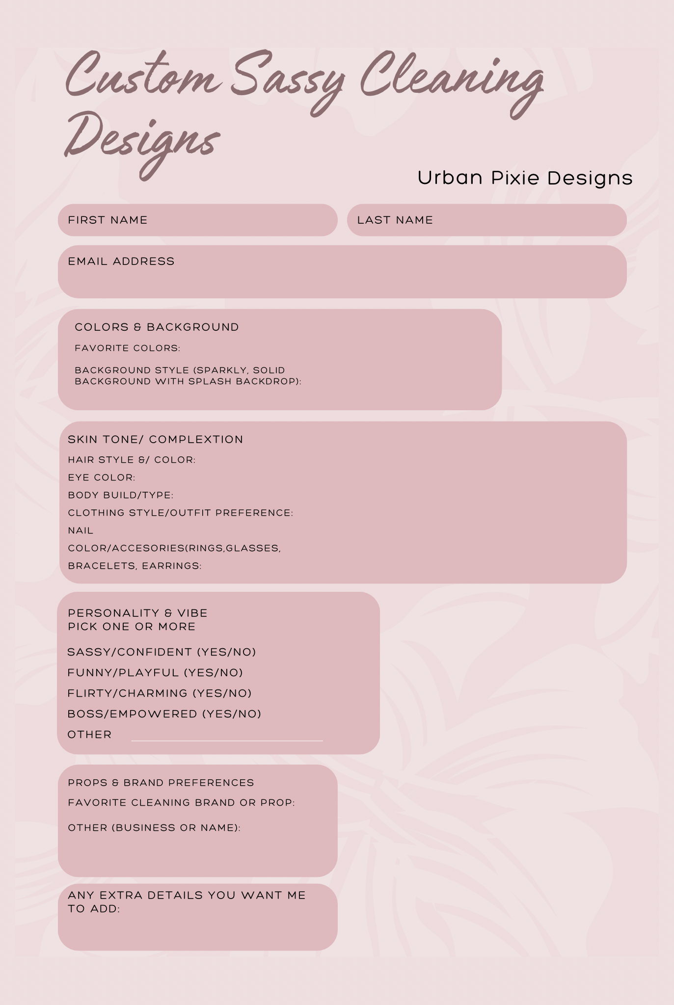 10 Custom Designs (Order Form) - Payhip