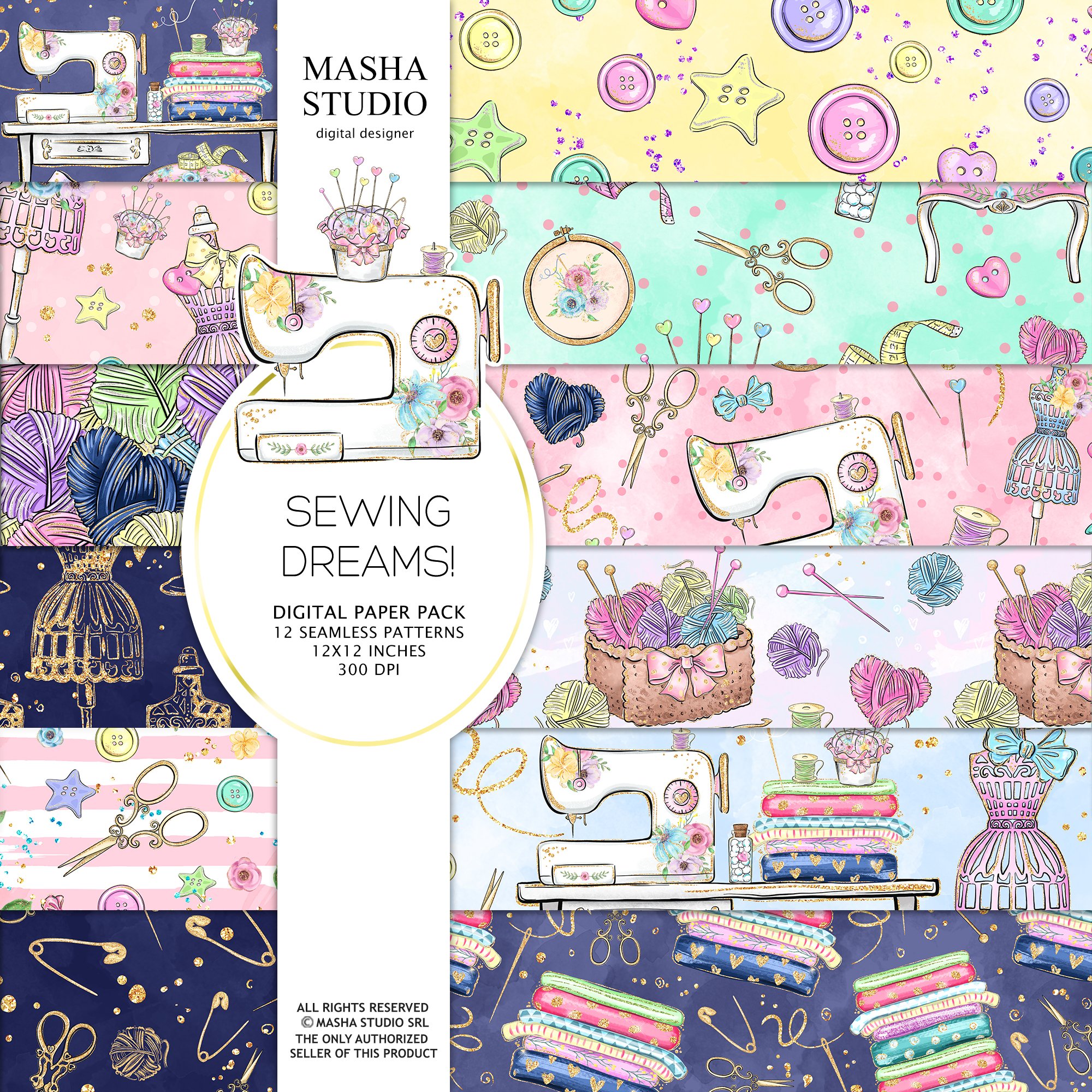 Sewing Dreams Seamless Digital Papers - Payhip