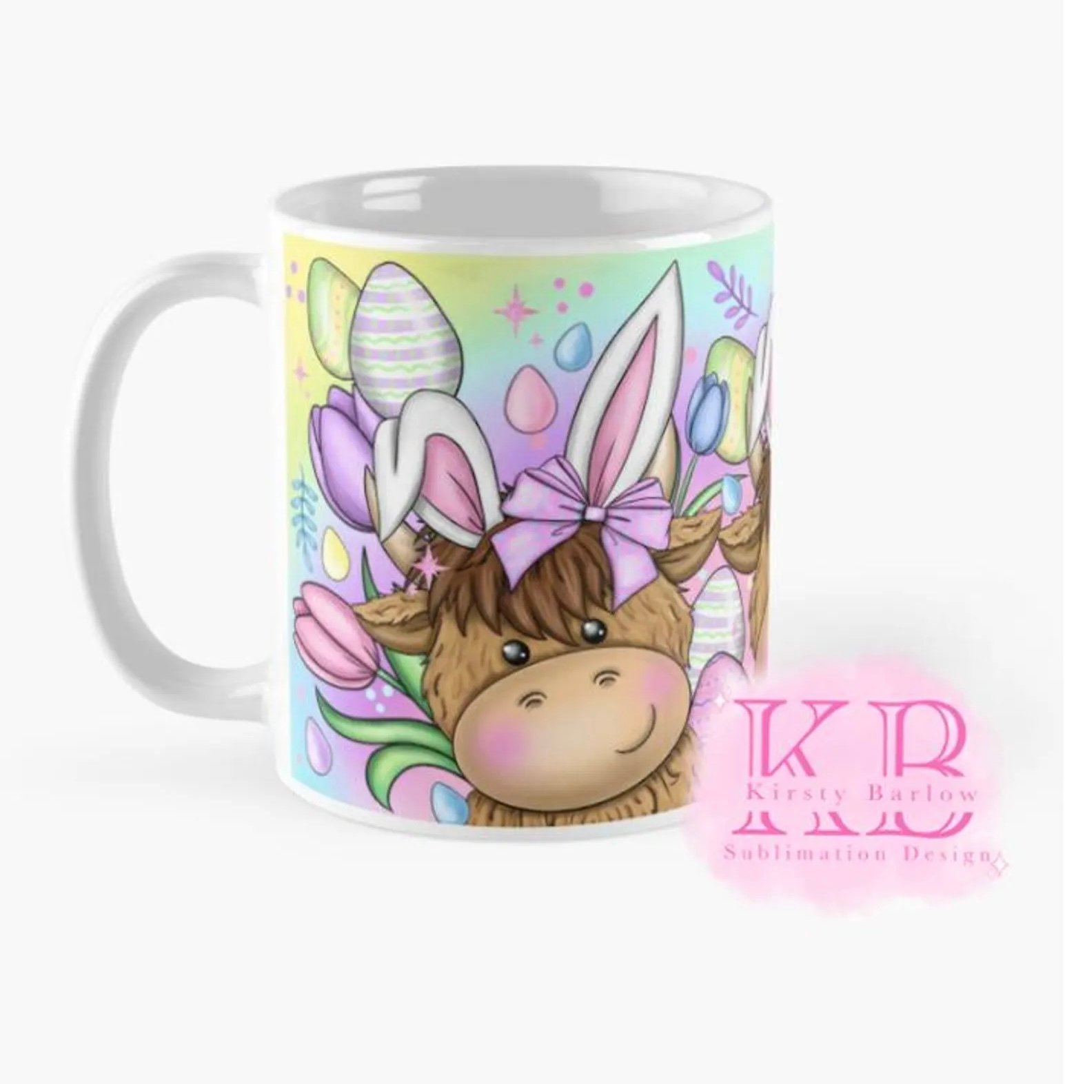 Easter highland cow pastel trio mug wrap - Payhip