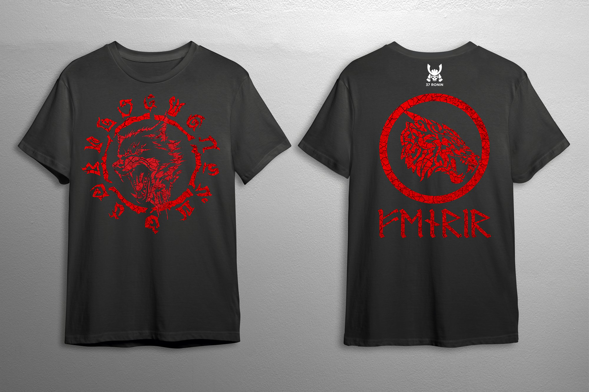 T-shirt design - Fenrir Symbol / Red No 2 - Payhip