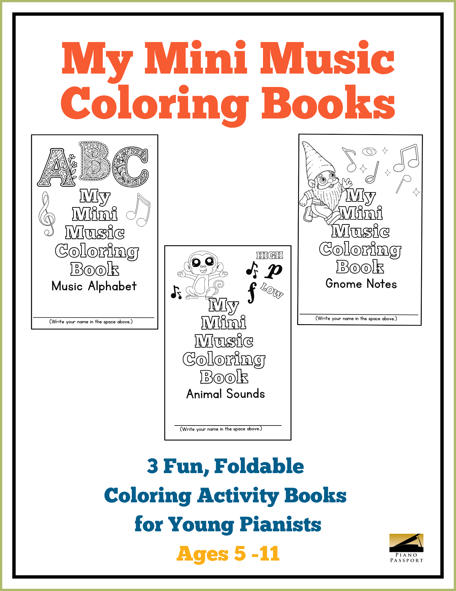 My Mini Music Coloring Books, Set of 3