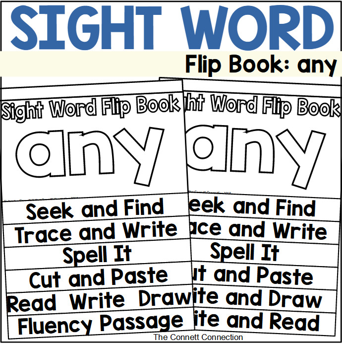 Sight Word Flip Book: any