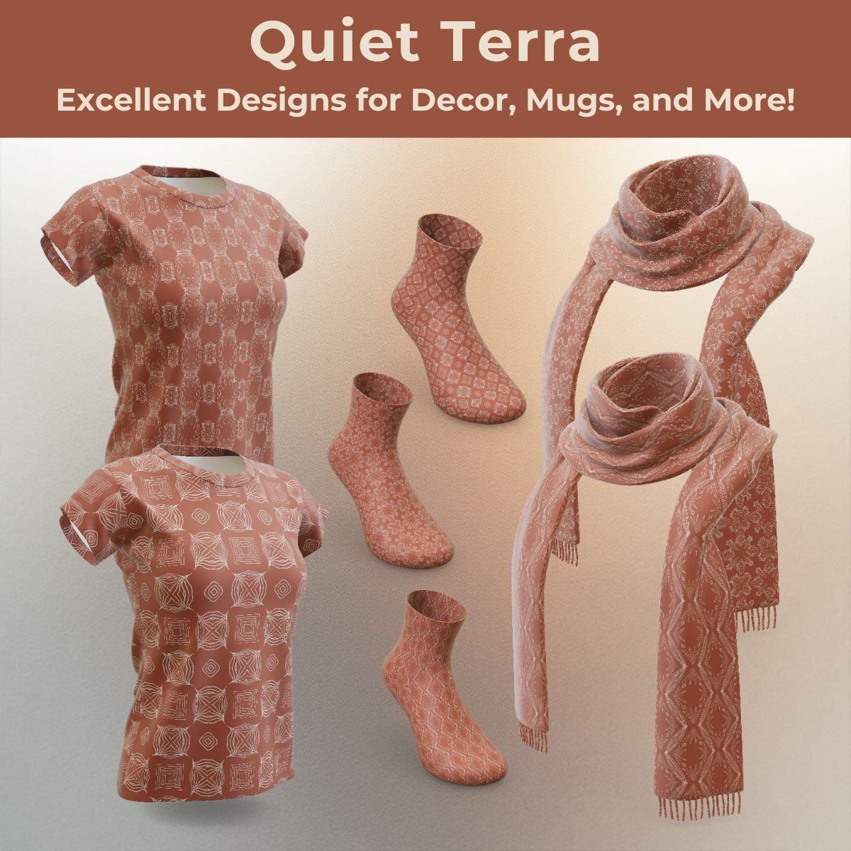 Quiet Terra - 5 Digital Seamless Patterns - Instant Download