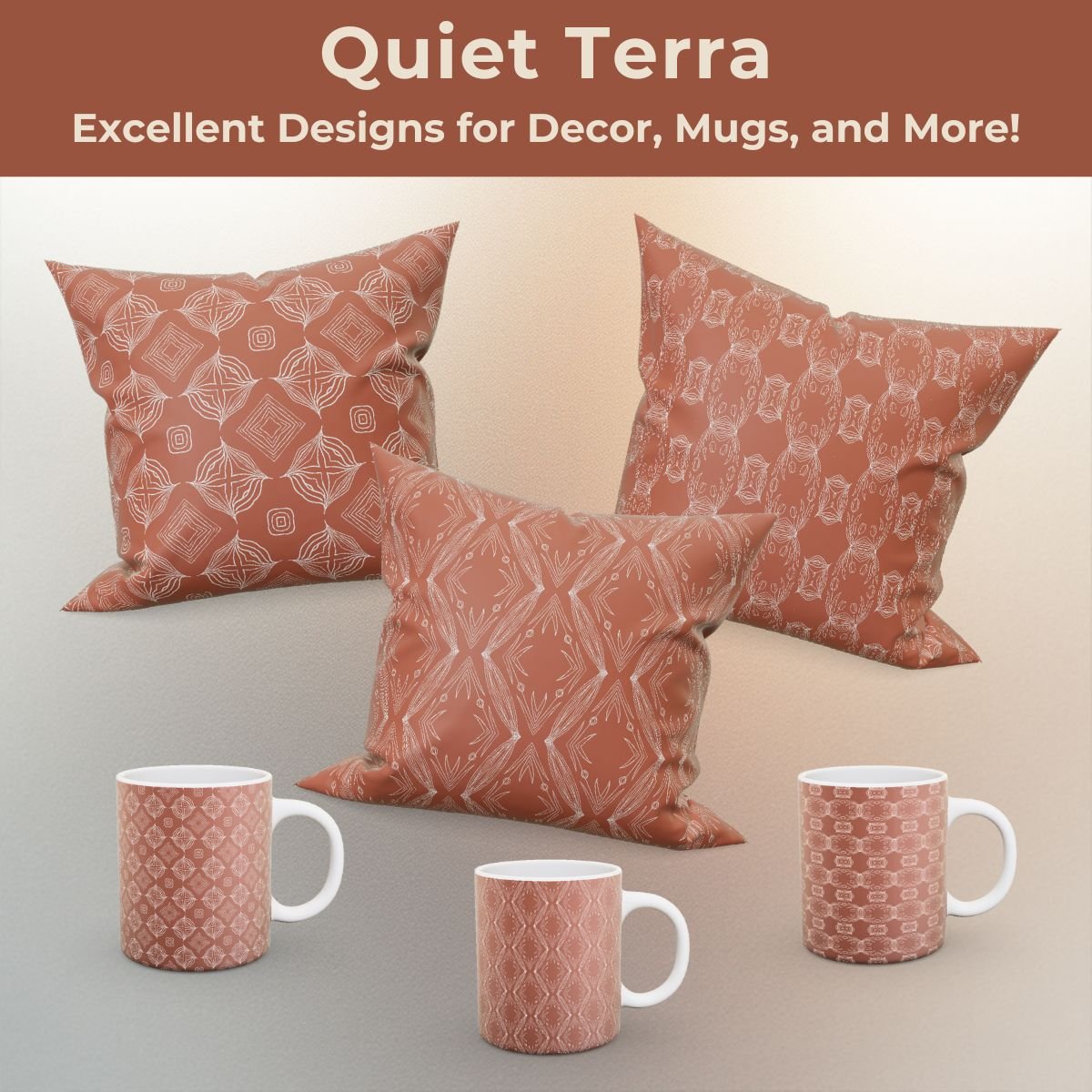 Quiet Terra - 5 Digital Seamless Patterns - Instant Download