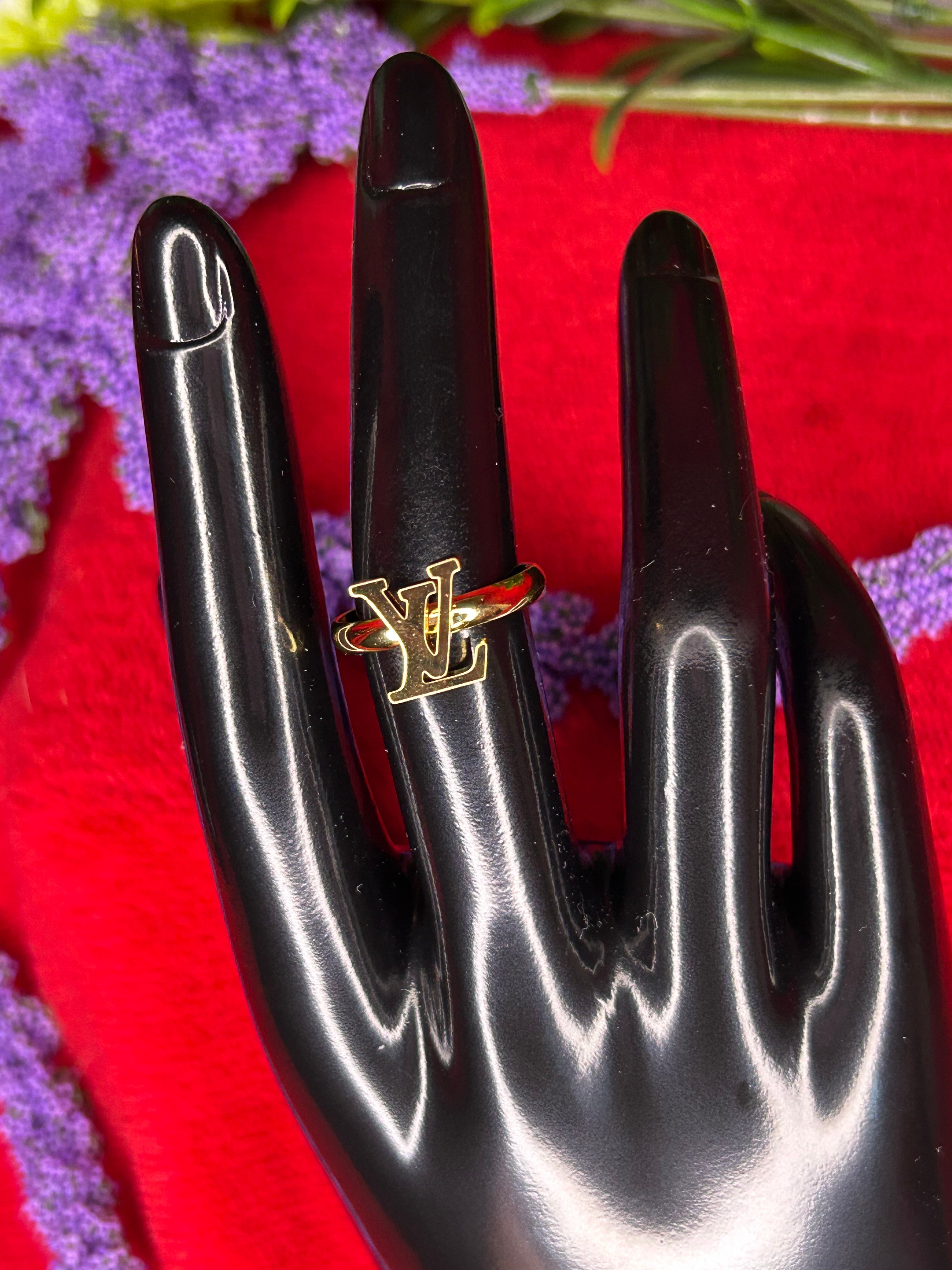 Stainless Steel Inspired LV ring open size - Payhip