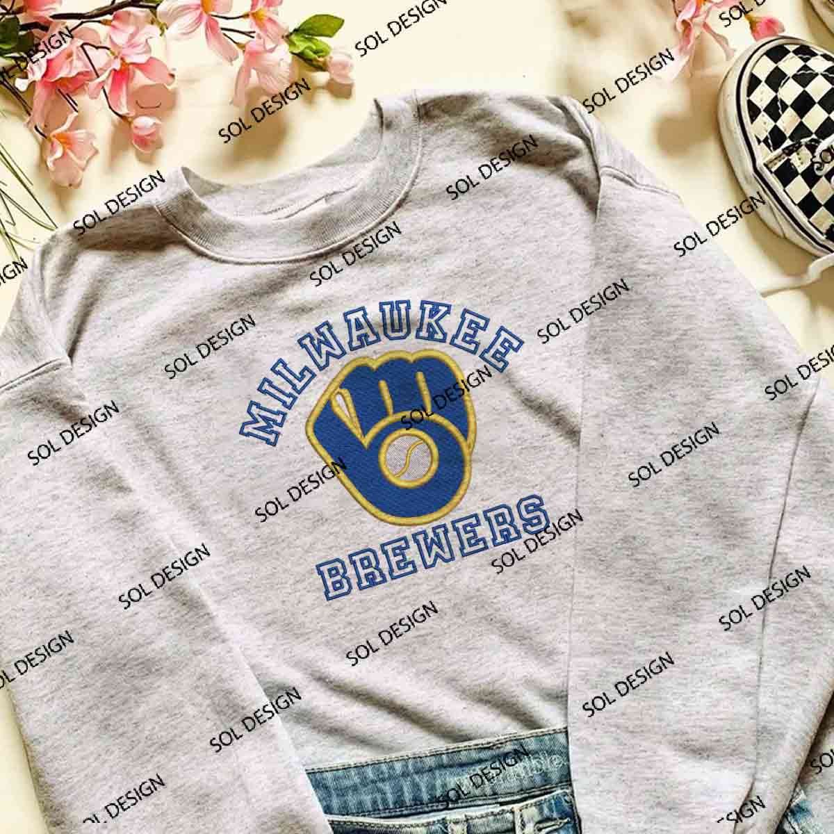 Milwaukee Brewers MLB Word Logo Embroidery Designs, MLB Brewers Team ...