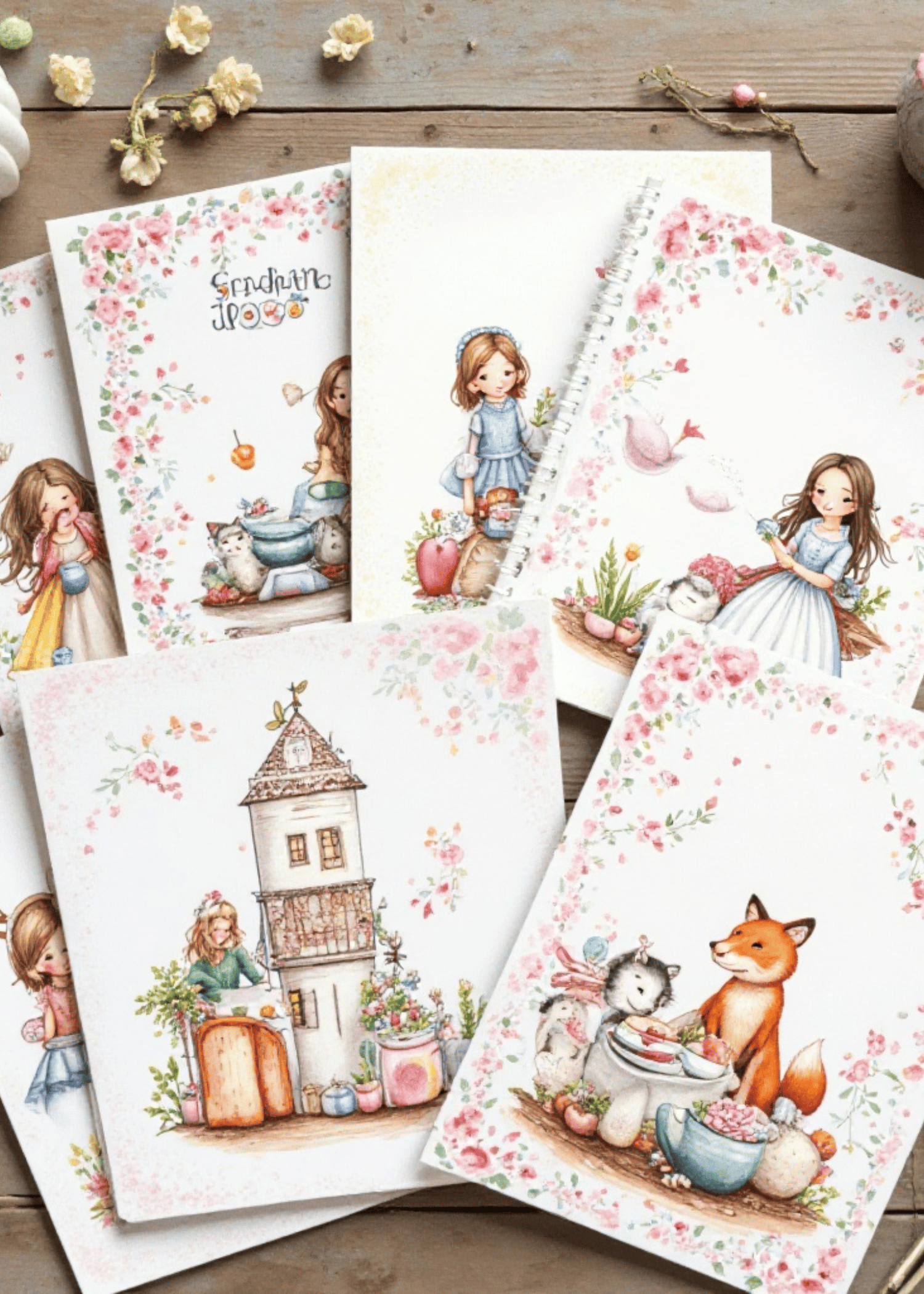 Whimsical Tale Art Cards Bundle 60 Enchanted Watercolor Greeting Cards ...