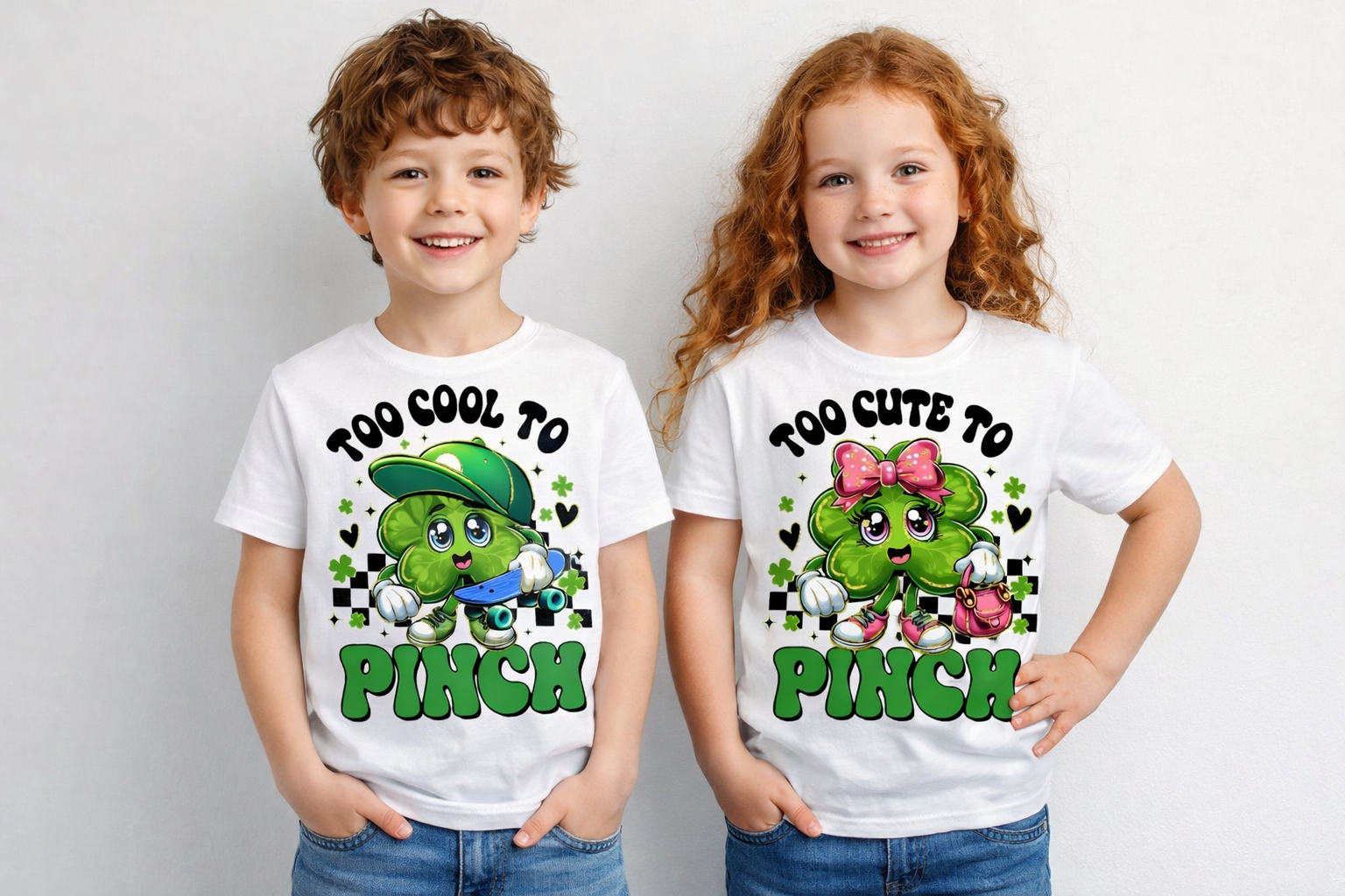 Too Cool to Pinch & Too Cute to Pinch – Kids St. Patrick’s Day PNG ...