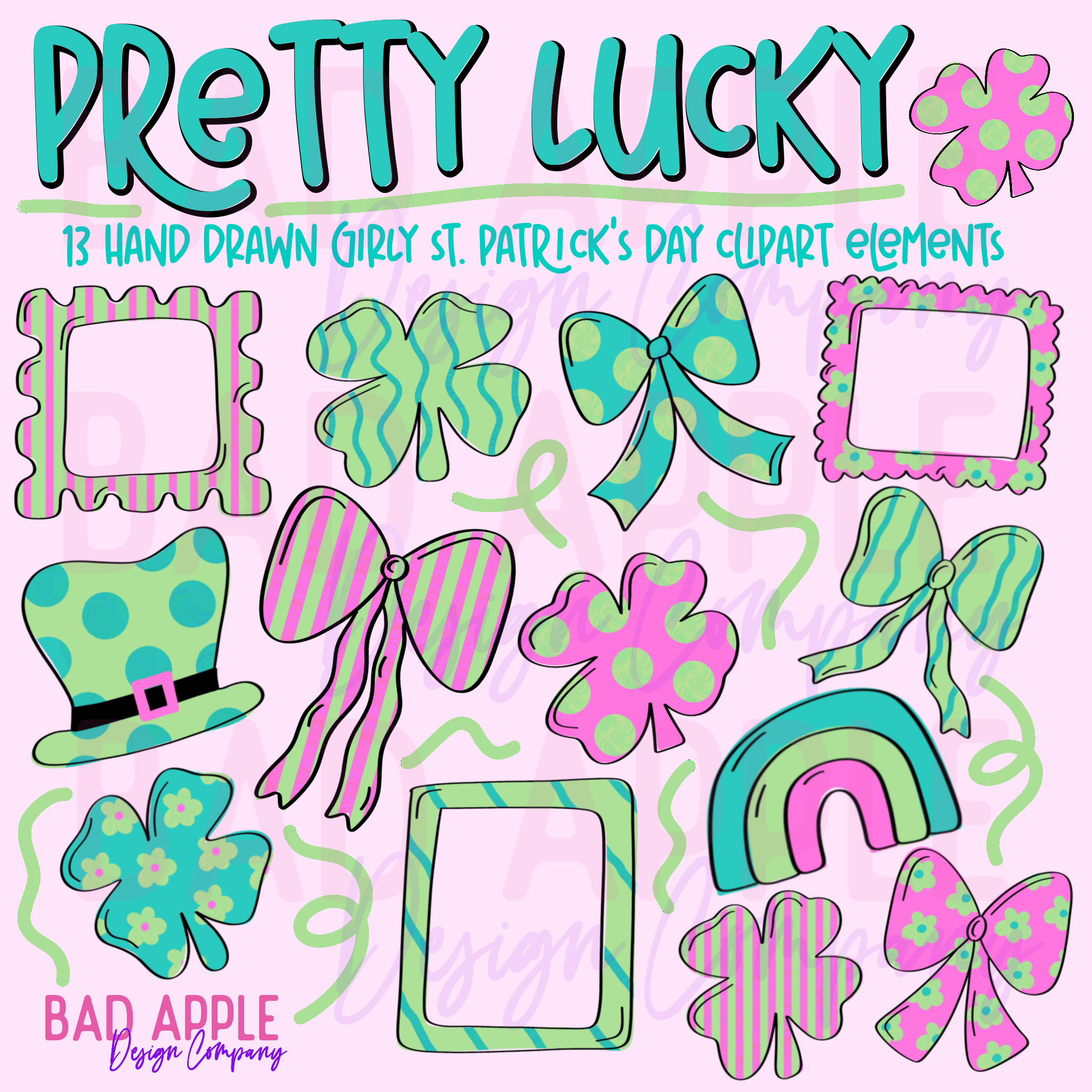 Pretty Lucky - Girly St. Patrick’s Day ClipArt Set - Payhip