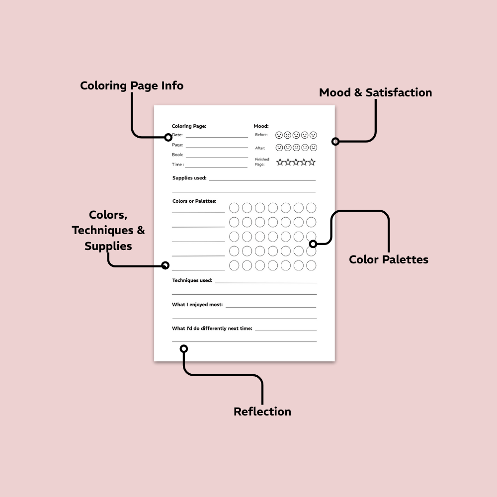 Printable Coloring Book Tracker - Digital Tracker & Diary - Track Pages ...