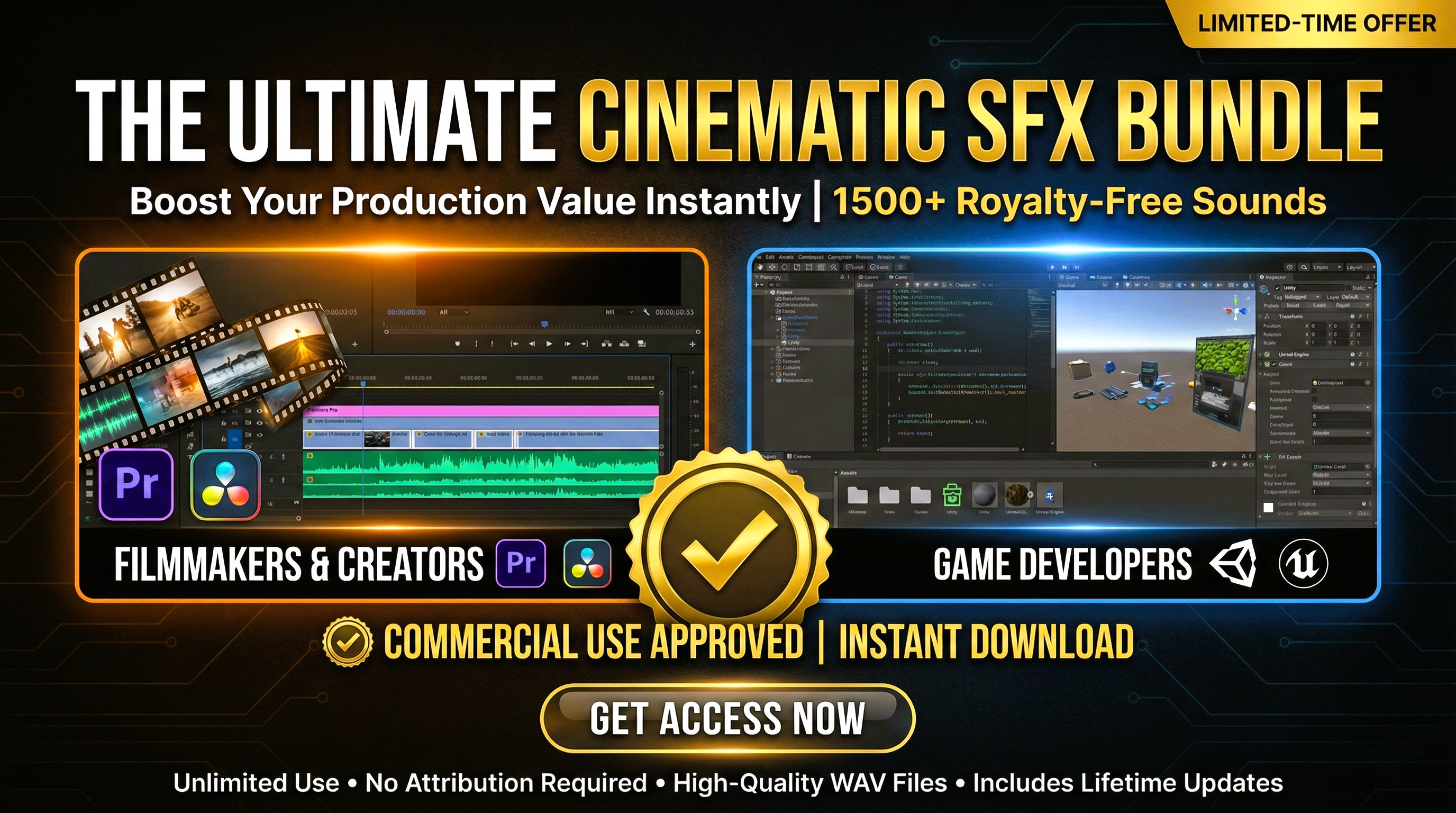 1500 Cinematic Sound Effects Bundle | Royalty-Free SFX for Video ...