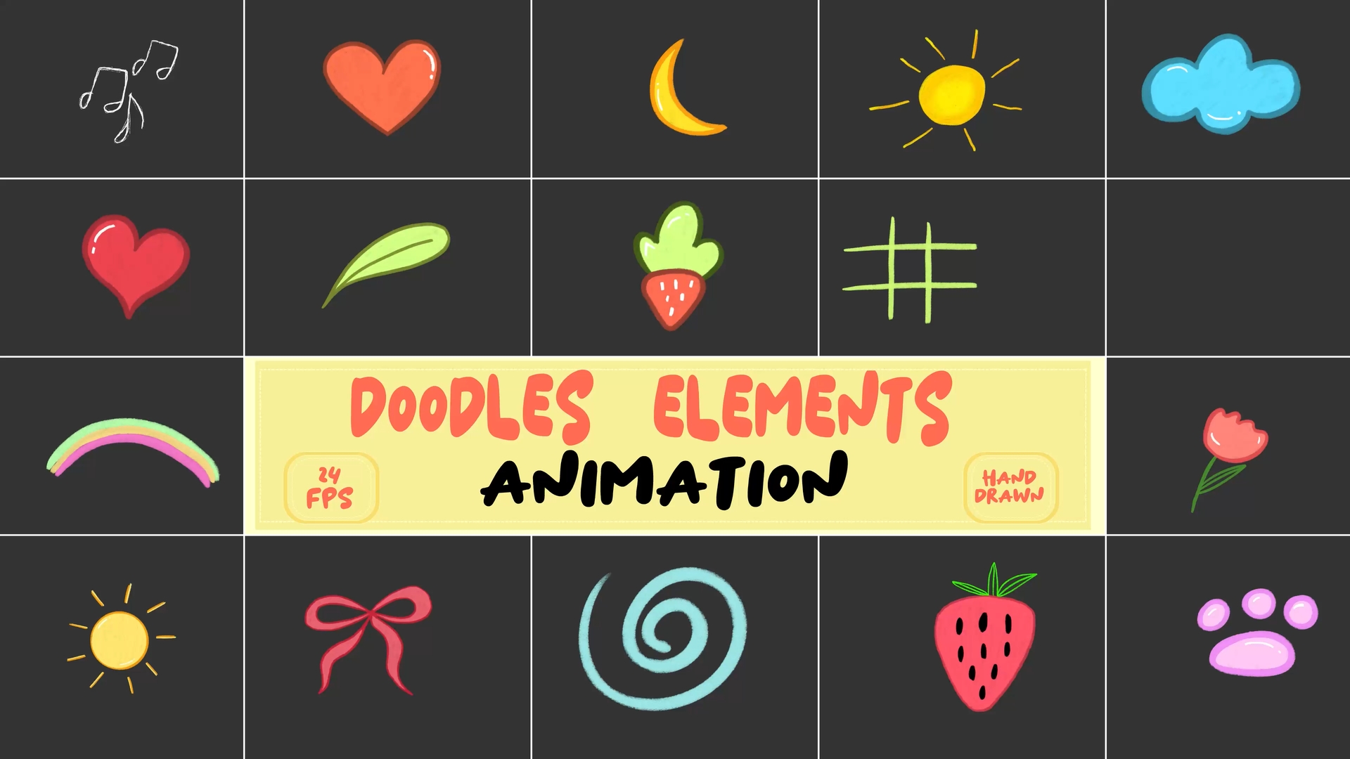 Hand Drawn Doodles Animation Pack | Hearts, Stars, Rainbows & Cute ...
