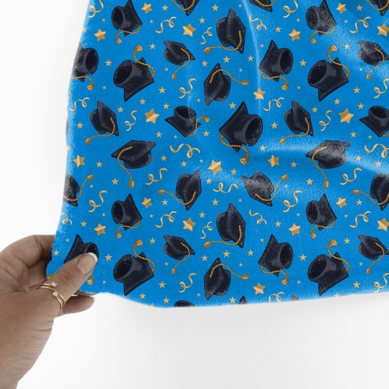 Graduation Grad Caps and Tassels Seamless Pattern, Blue - Payhip