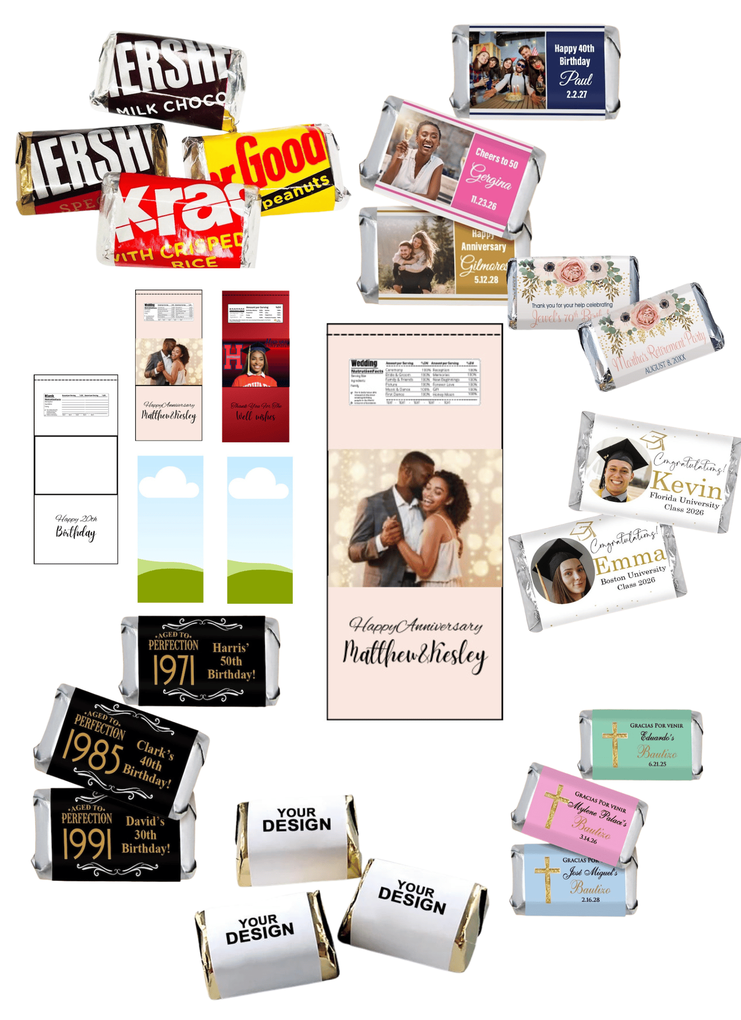 Miniature Chocolate Wrapper Templates – Fully Customizable - Payhip