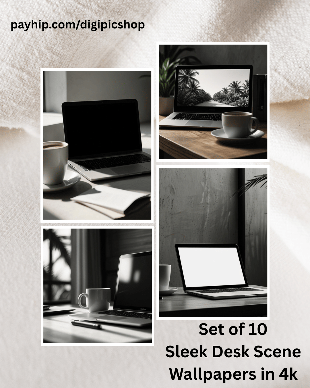 Set of 10 Sleek Desk Scene wallpapers in stunning 4k quality - Payhip