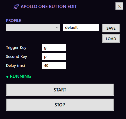 APOLLO ONE BUTTON EDIT