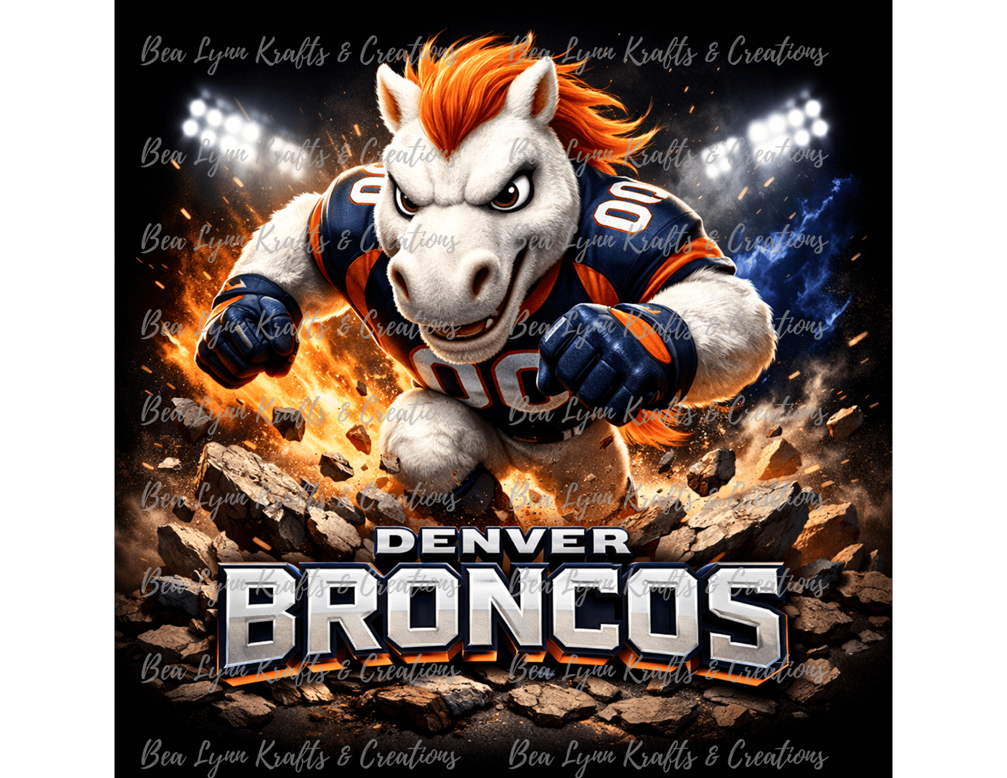 Denver Broncos Mascot 3D Explosive Sports PNG 8 Bundle | High ...