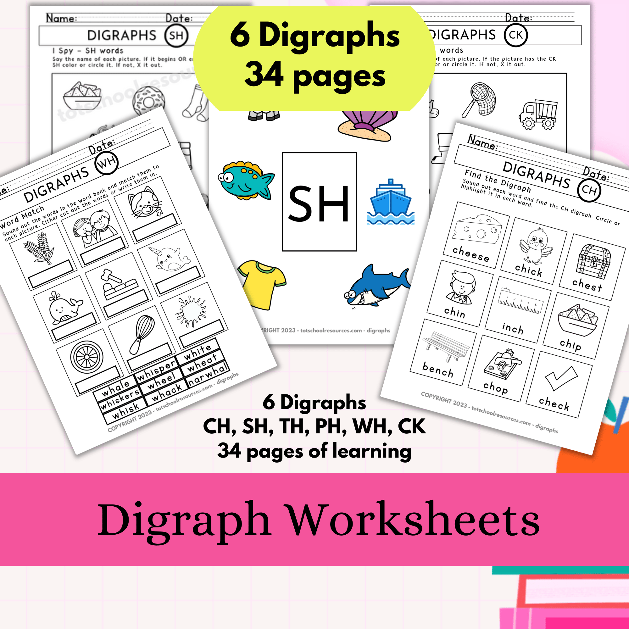 Consonant Digraph Worksheets - Payhip