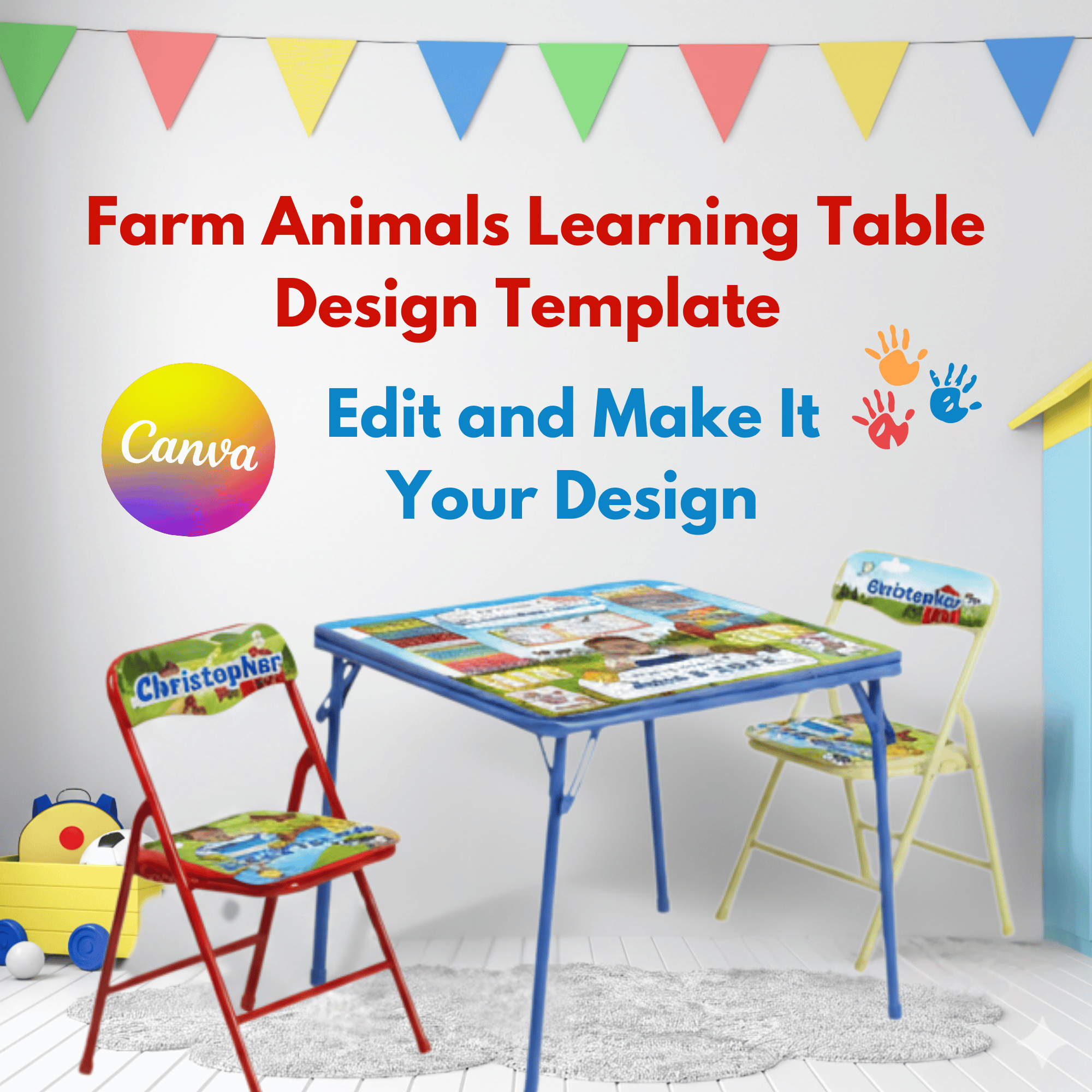 Pre-K Farm Animals Learning Table – Editable Canva Design - Payhip