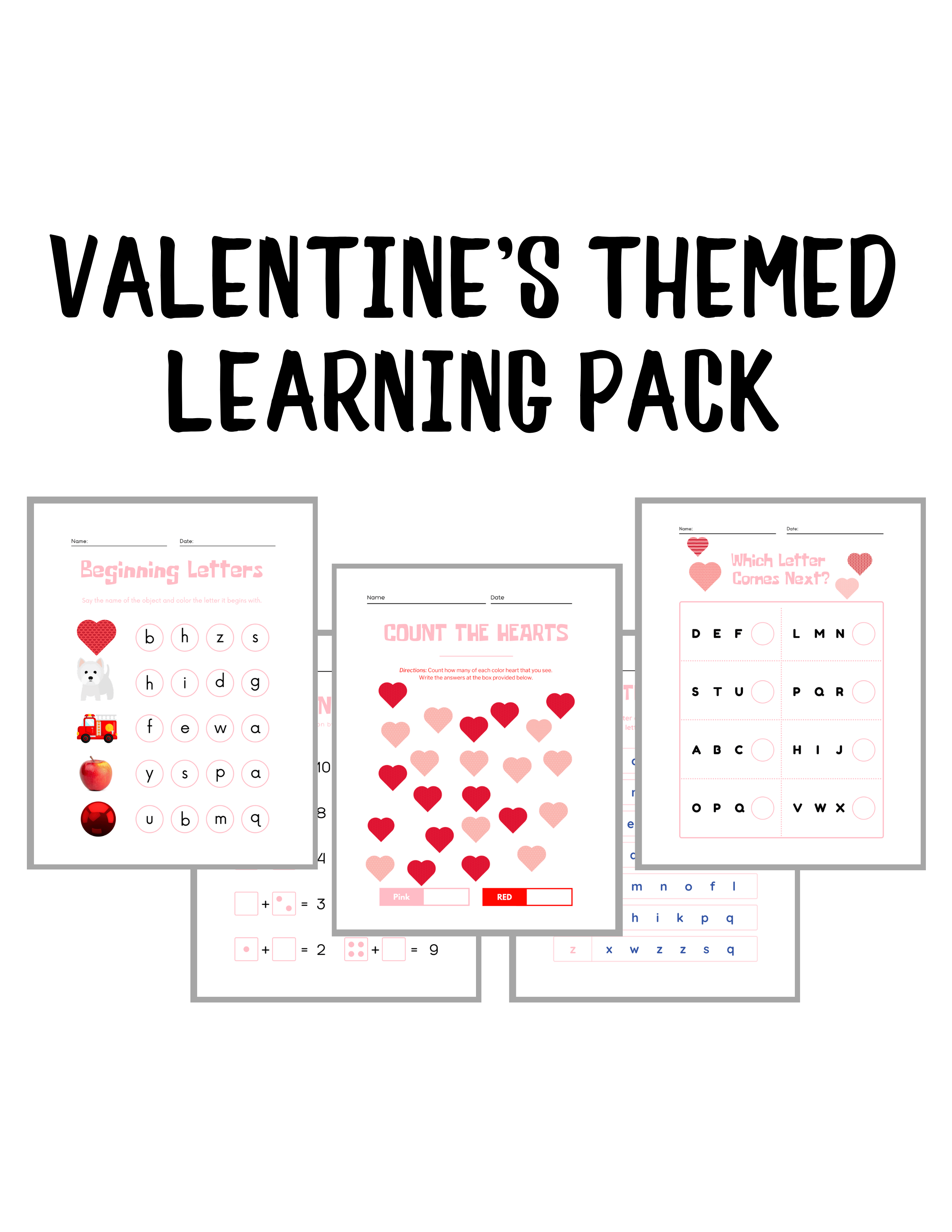 Valentine's Themed Learning Pack