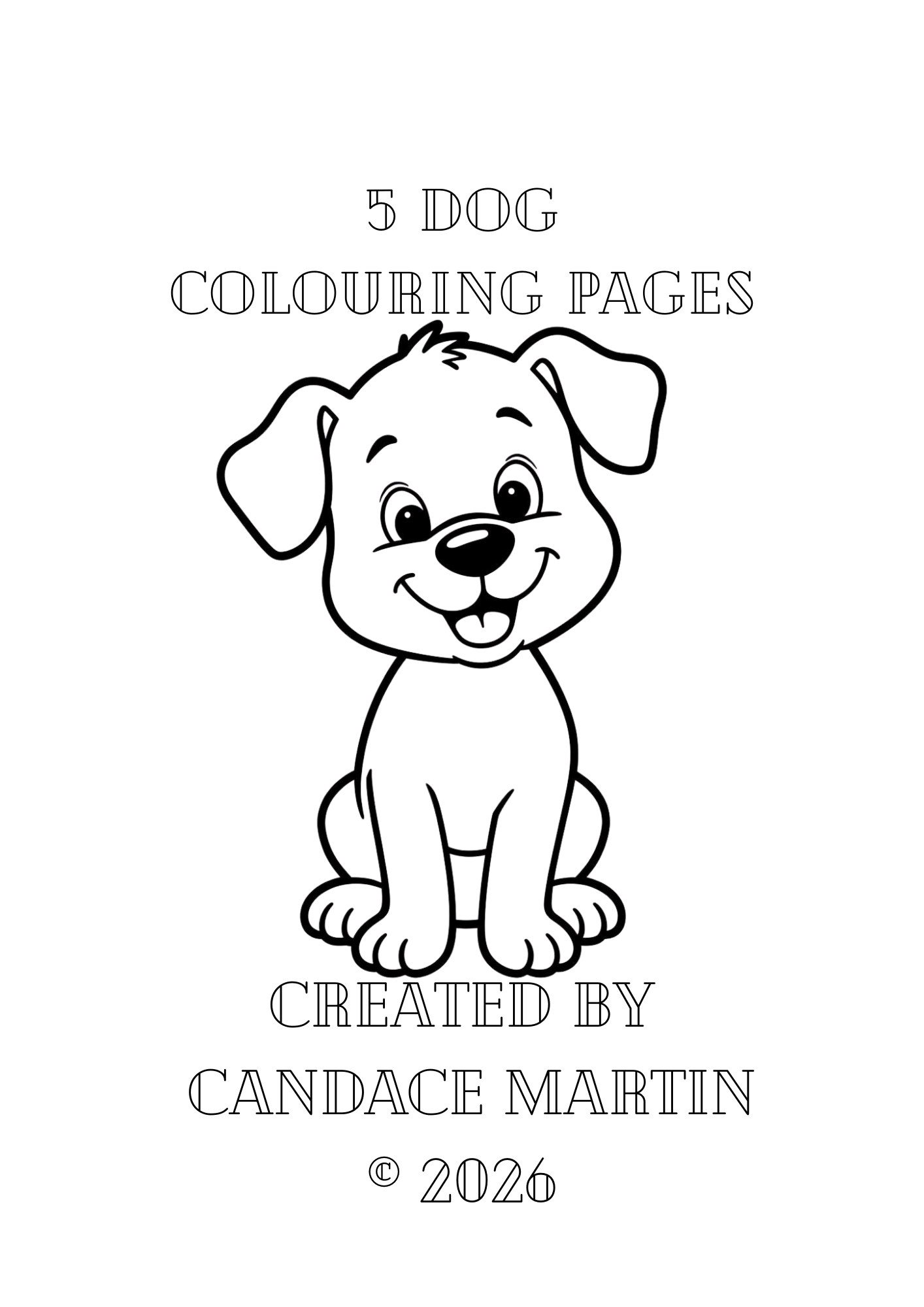 5 Dog Colouring Pages | Easy & Bold Colouring | Printable PDF | Instant ...
