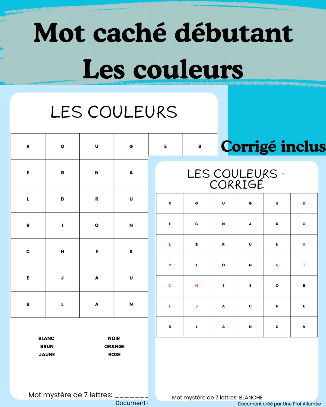 Mot caché Les couleurs (débutants) - Payhip