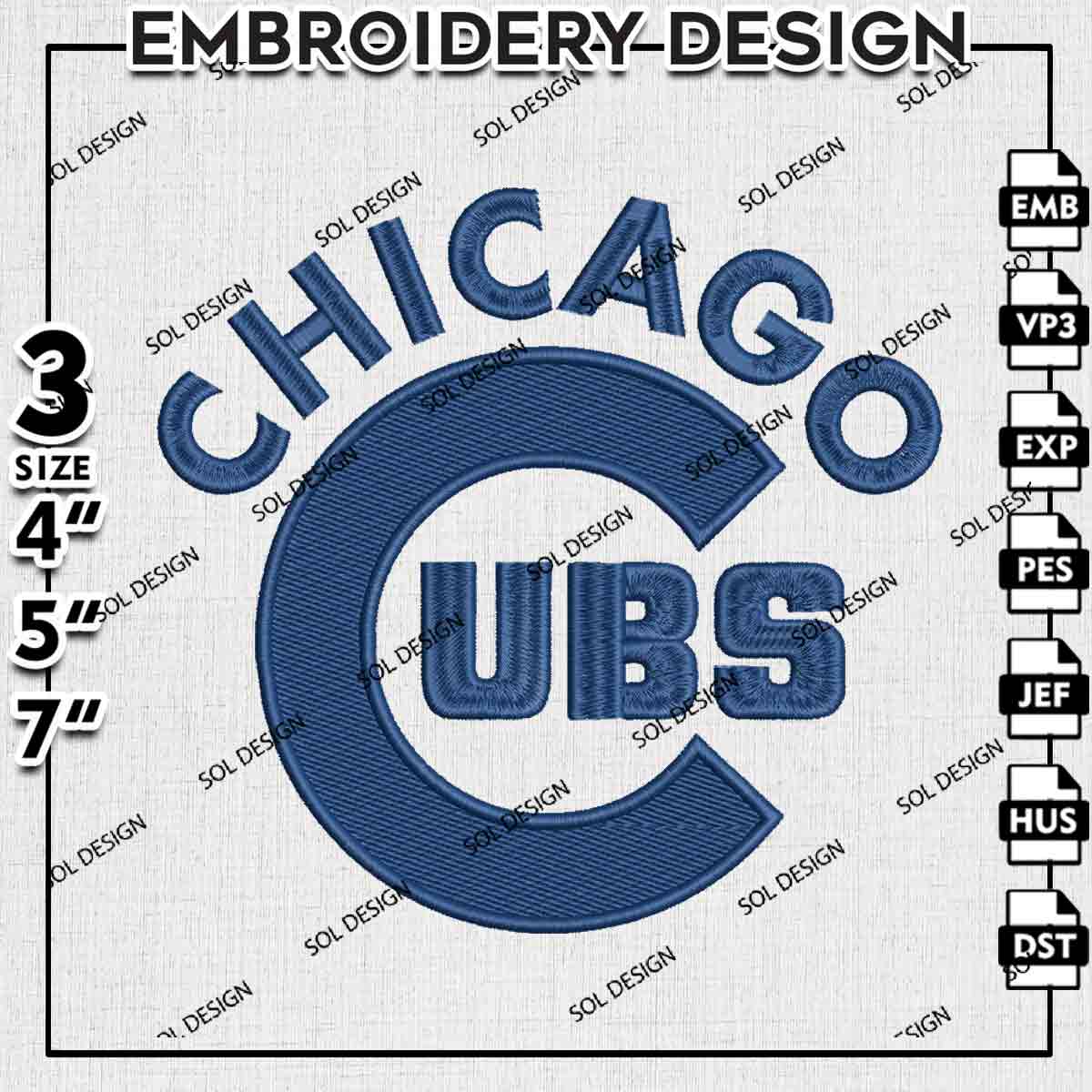 MLB Chicago Cubs Logo Writing Embroidery Designs, MLB Chicago Cubs Logo ...