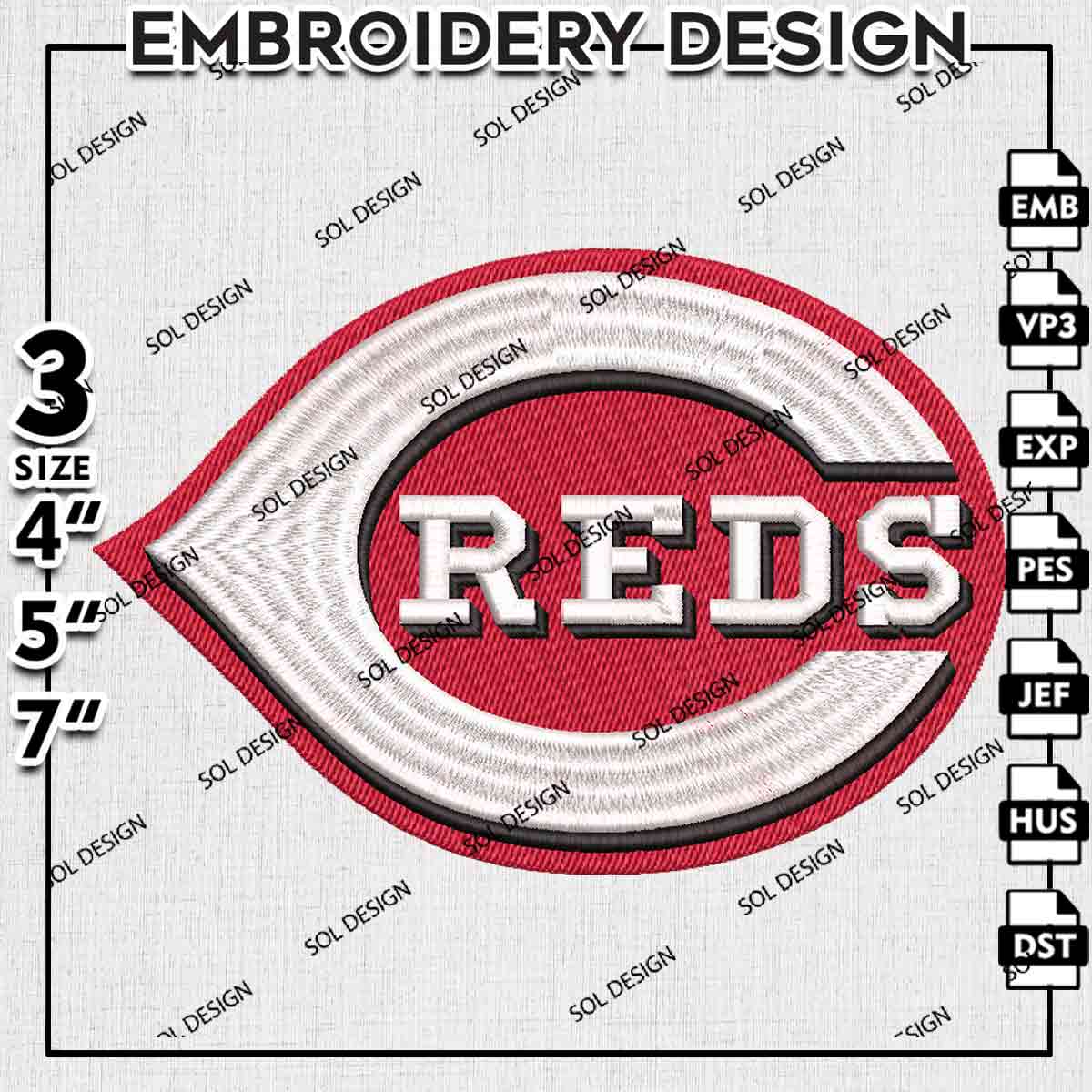 Reds Logo Embroidery Designs, MLB Cincinnati Reds Logo Embroidery Files ...