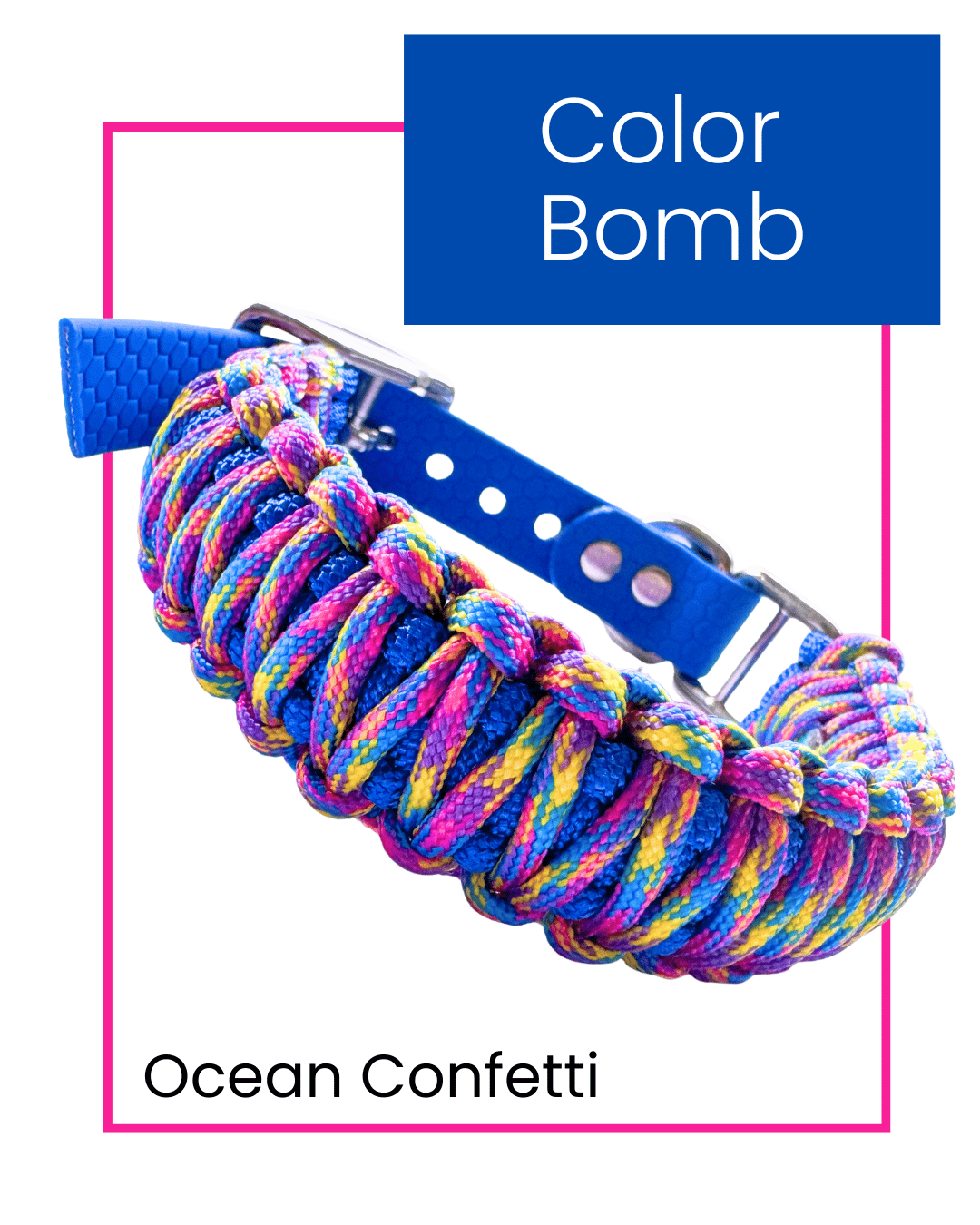 Handmade Dog Collars - Color Bombs - Ocean Confetti - Payhip