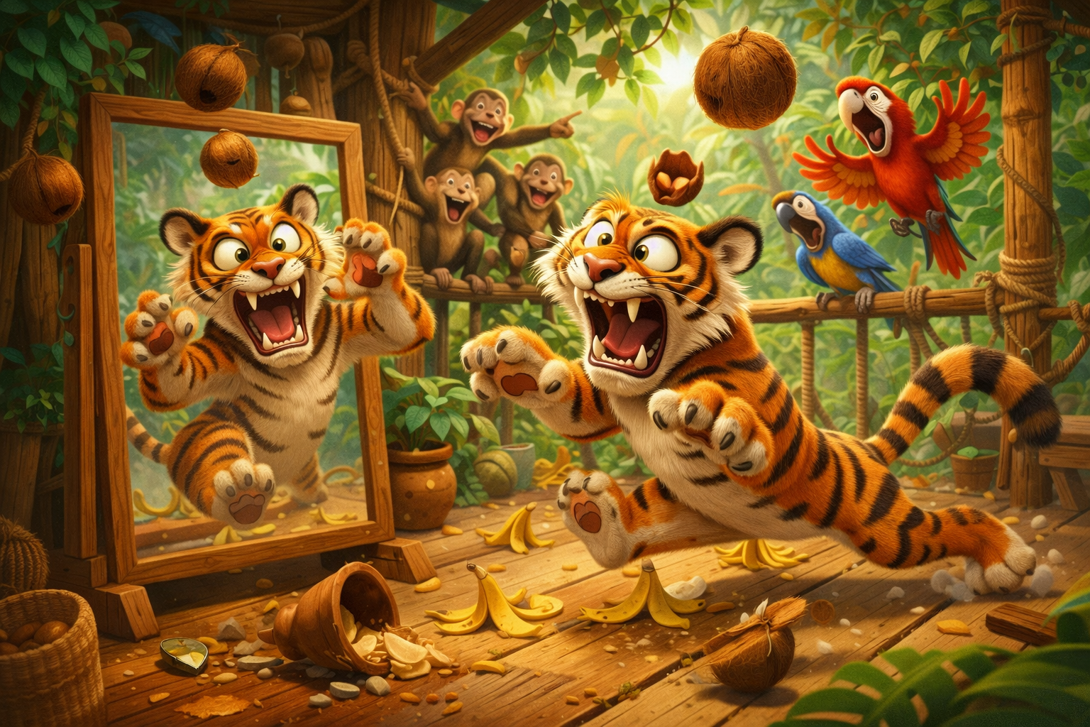 A funny animated scene of a goofy tiger - Payhip