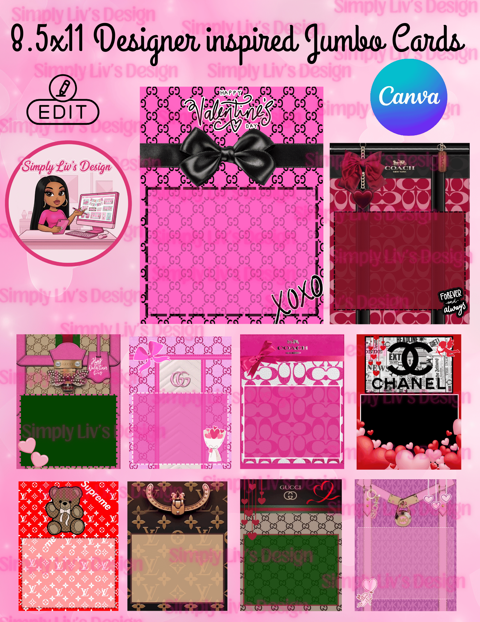 10 Designer inspired jumbo cards - Payhip