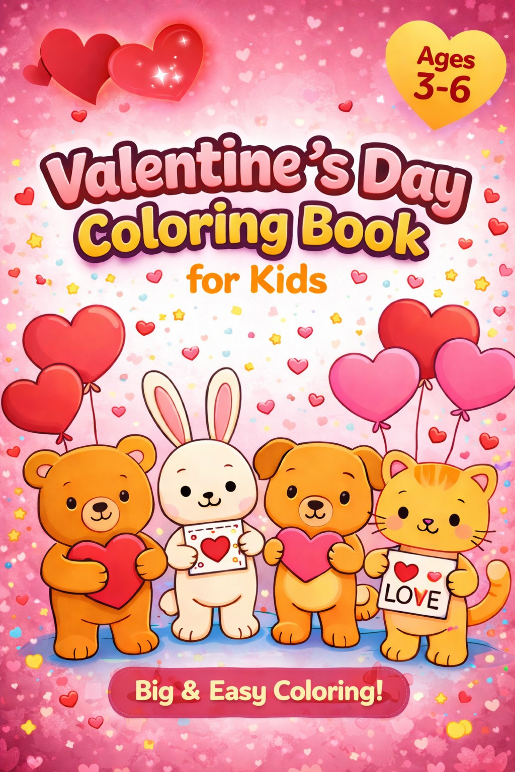 💝 Valentine’s Day 40 Page Coloring Book Pages For Kids Printable PDF ...