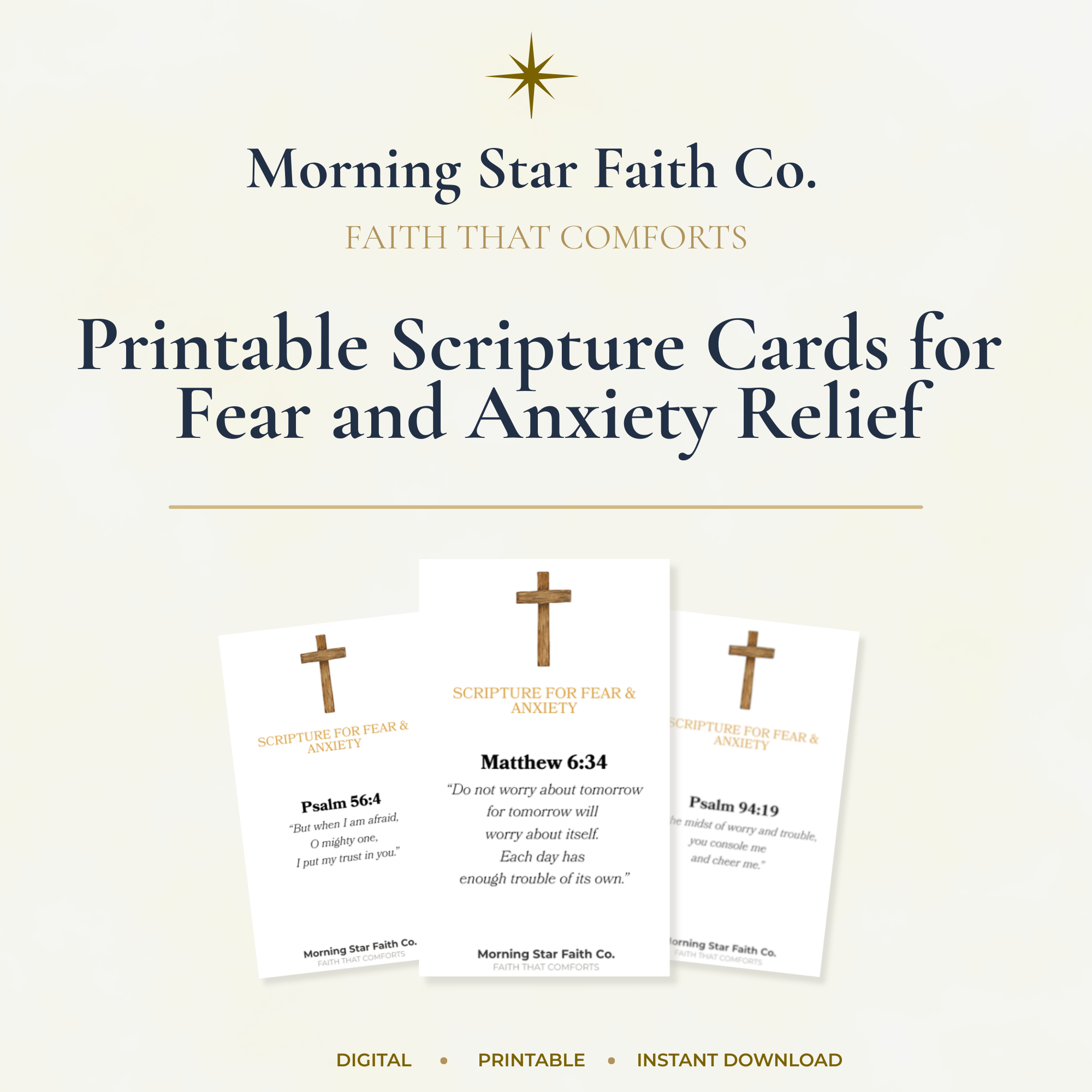 Christian Scripture Cards for Fear and Anxiety – Gentle Faith-Based ...