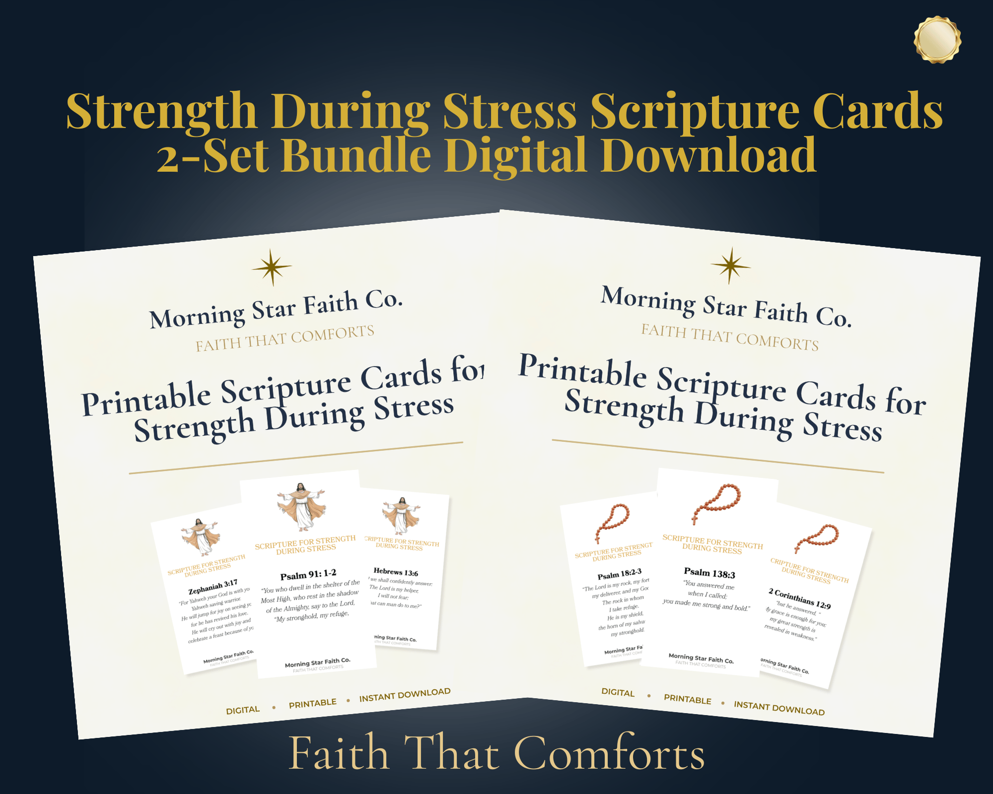 Christian Scripture Cards for Peace and Calm – 12-Card Faith-Based ...