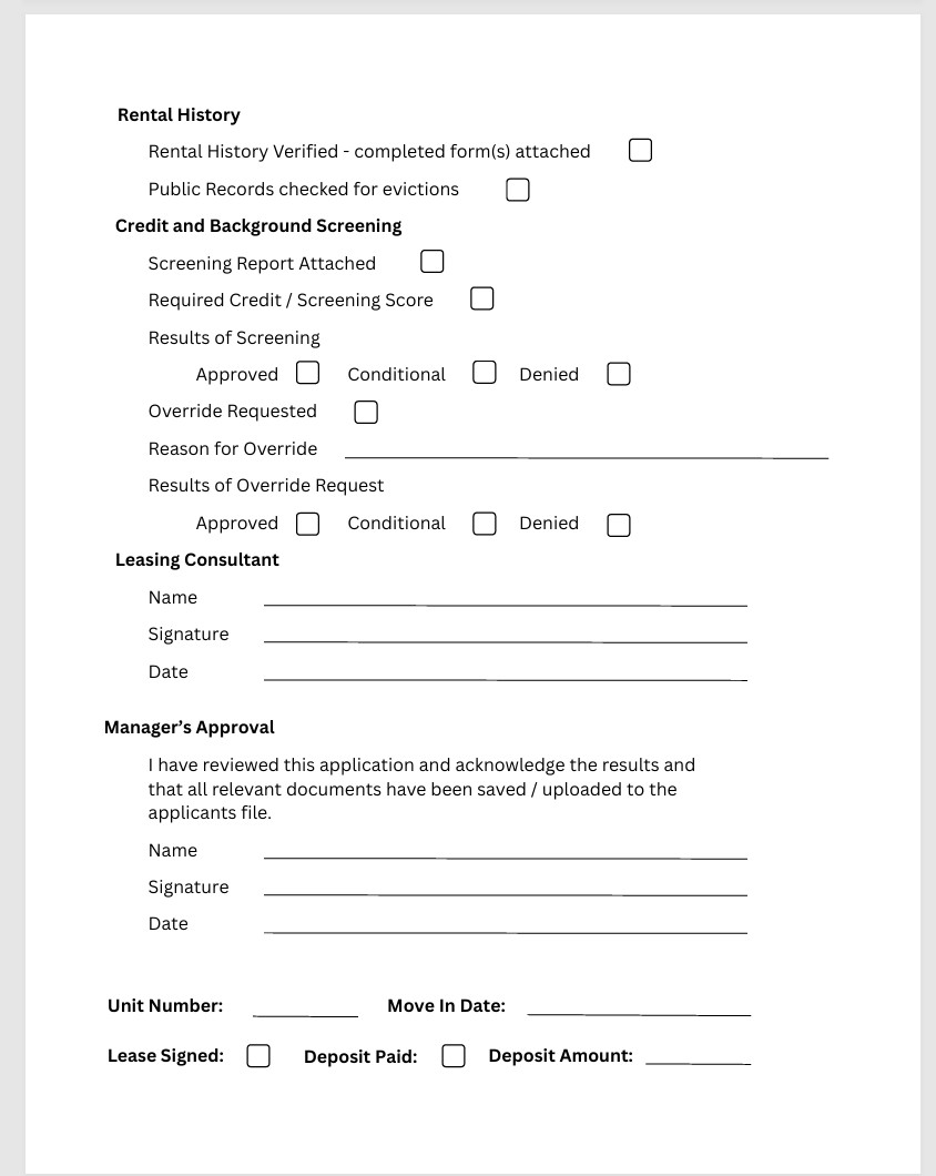 Application Checklist and Manager's Approval - Payhip
