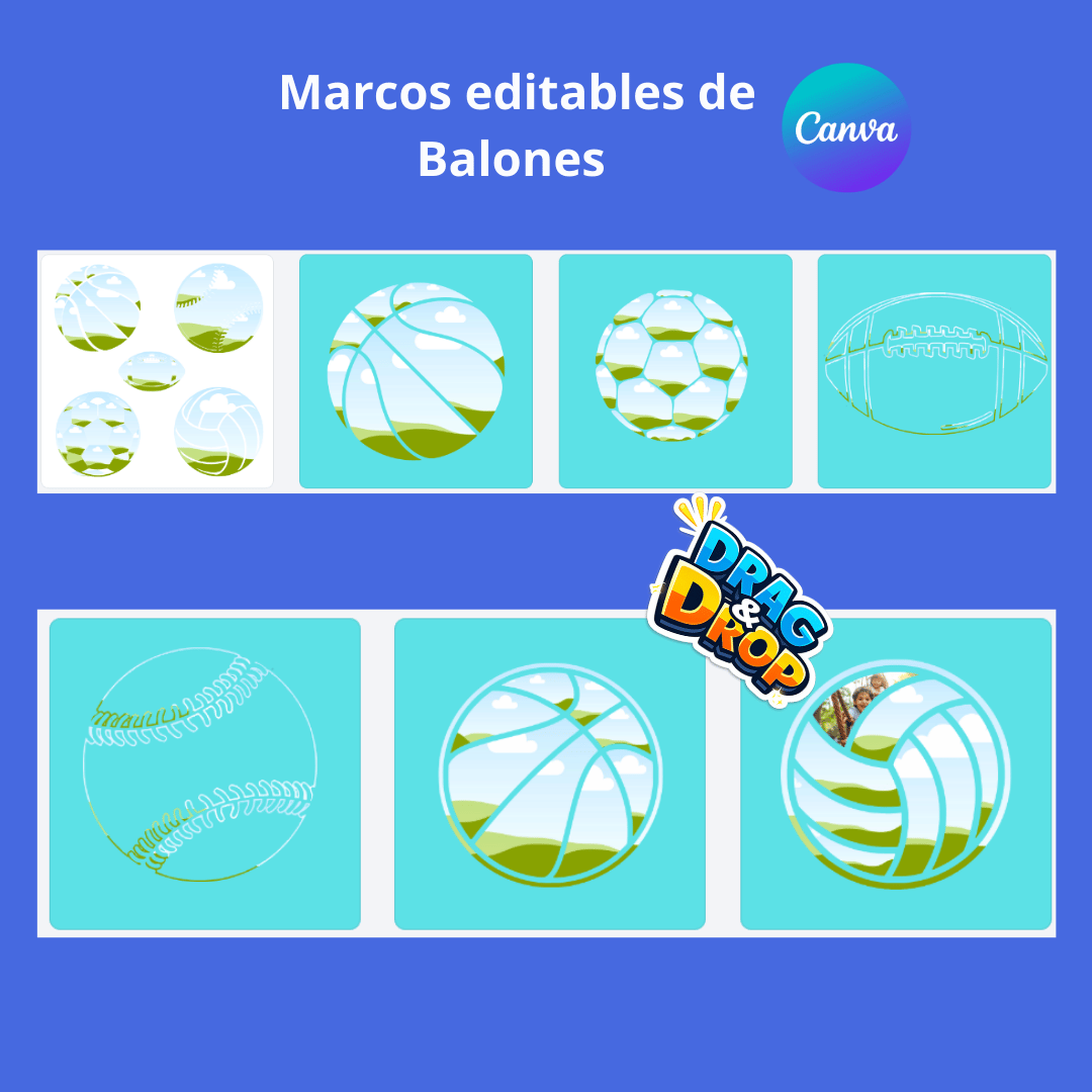 Marcos de Balones – Pack de 7 diseños editables en Canva - Payhip