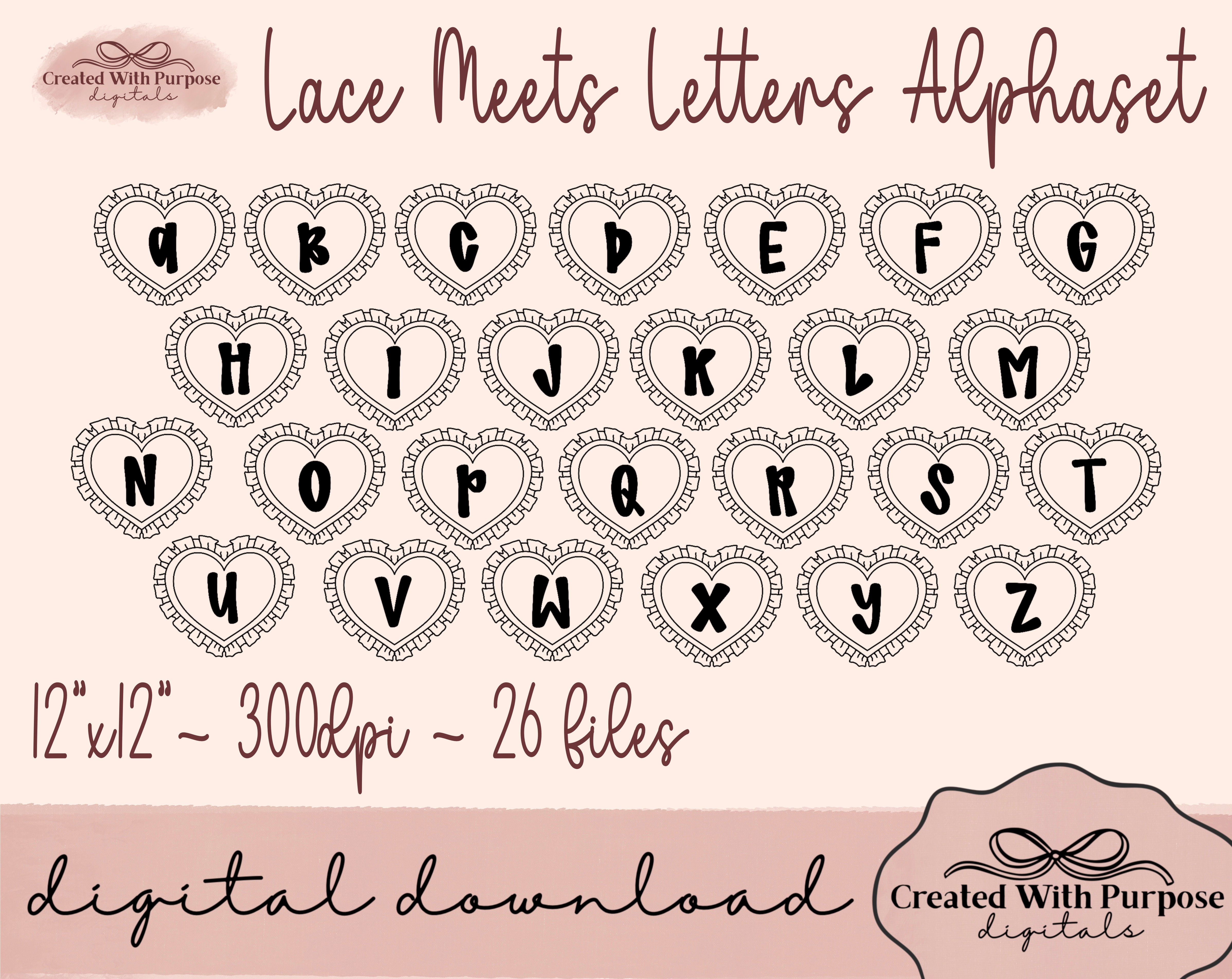 Lace Meets Letters {Alphaset} - Payhip