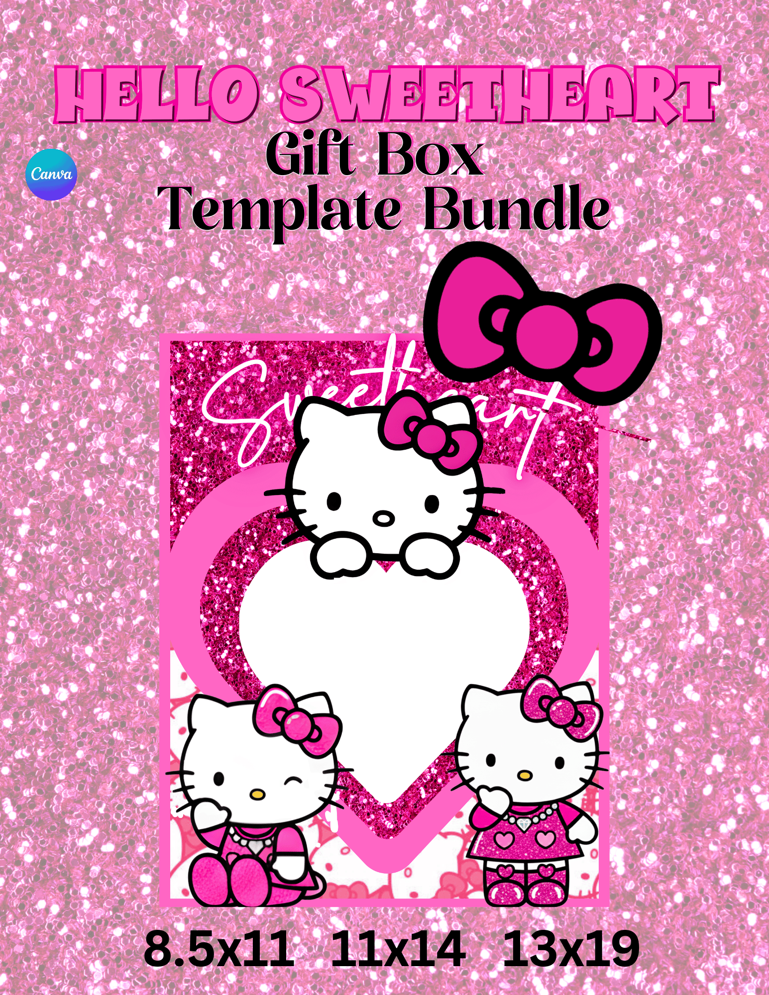Hello Valentine Sweetheart Gift Box Template Bundle - Payhip