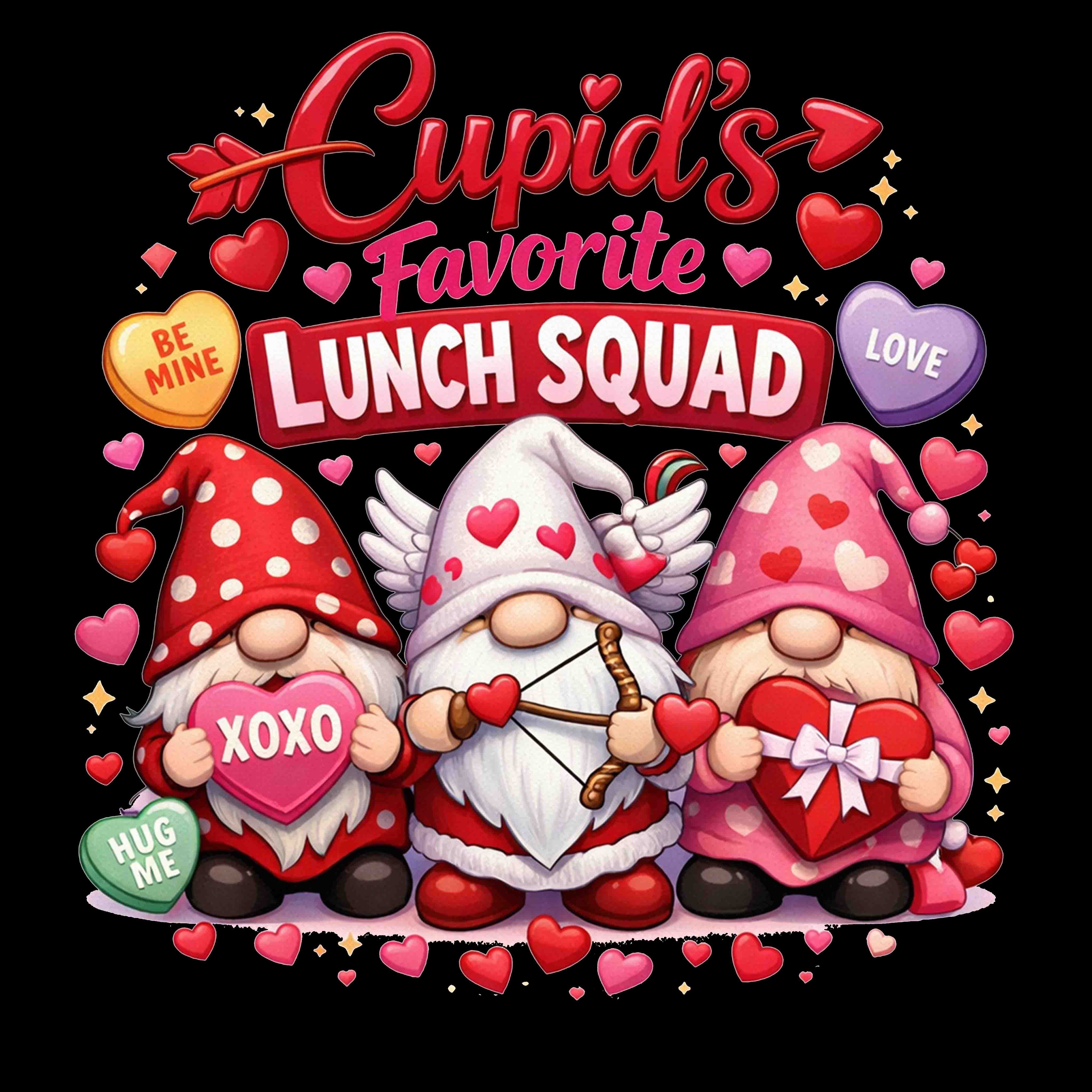 cupids FavCupid's Favorite Lunch Squad PNG, Valentine Gnomes T-shirt ...