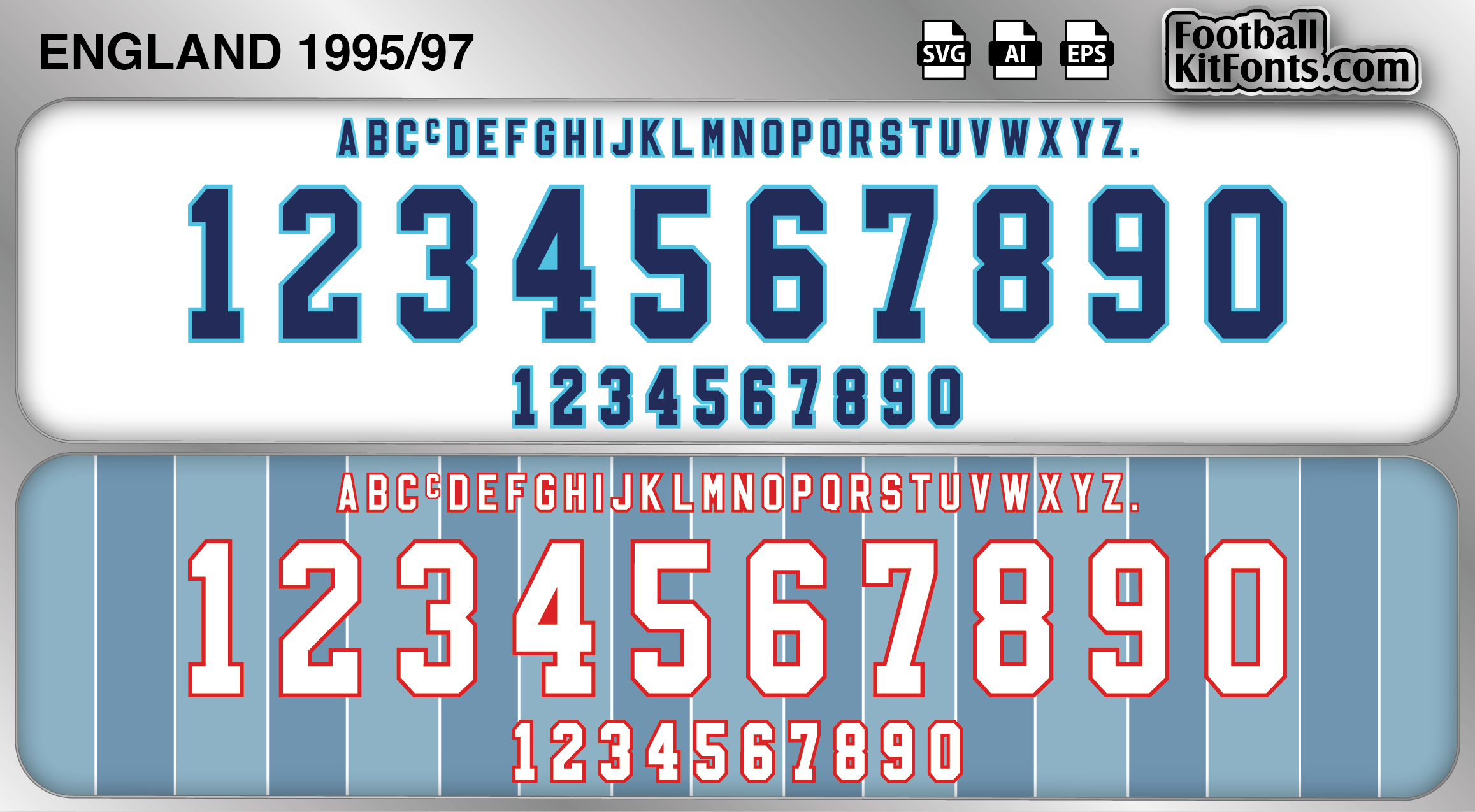 England 1995-97 Vector Font