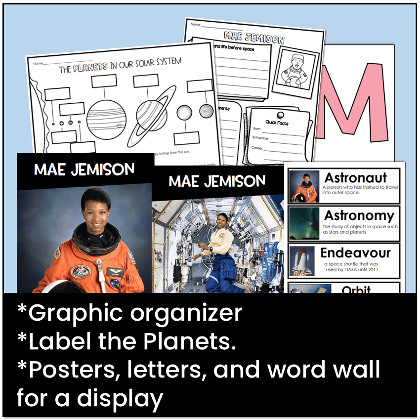 Mae Jemison Activity Pack Reading Craft Timeline 1st, 2nd, 3rd, 4th ...