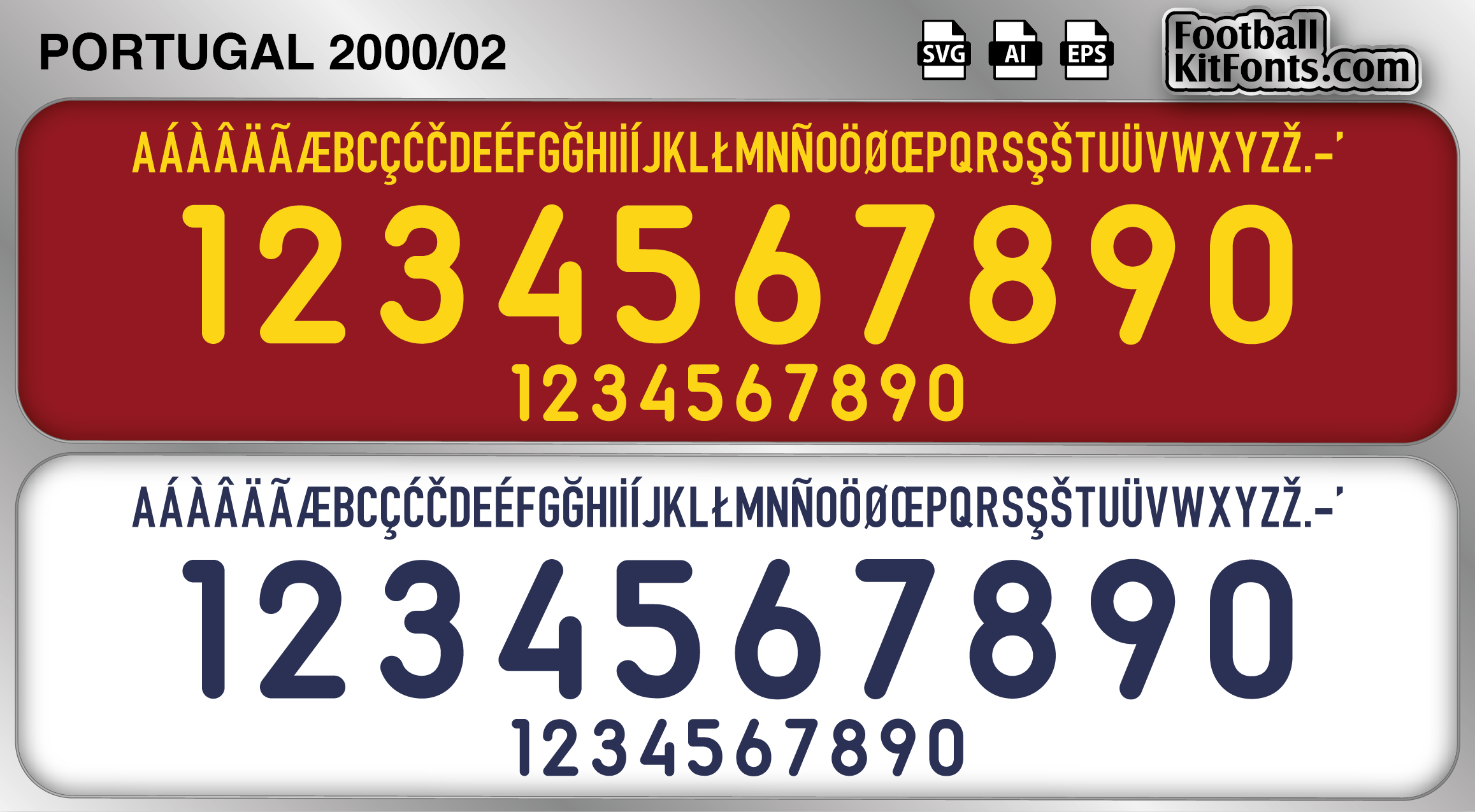 Portugal 2000-02 Vector Font