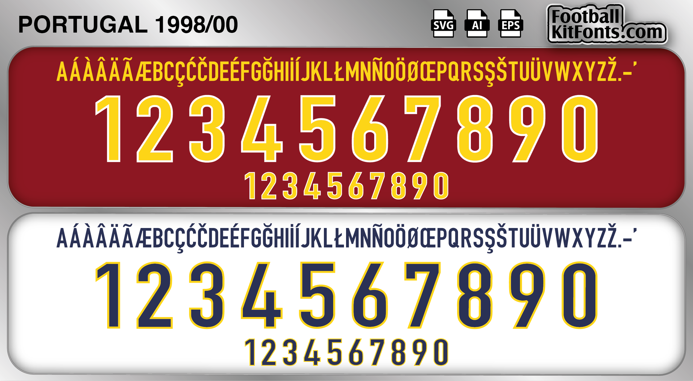 Portugal 1998-00 Vector Font