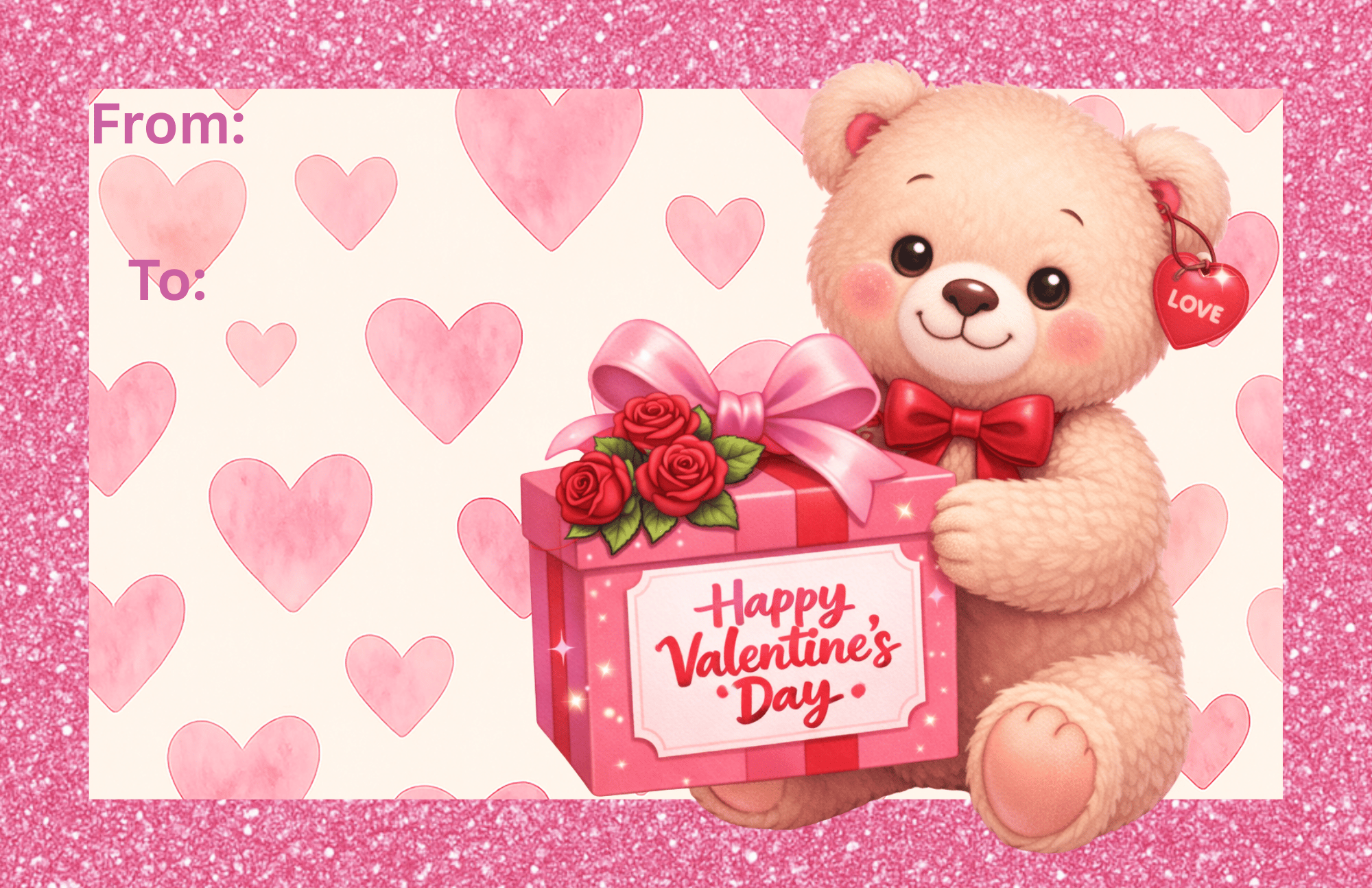 Teddy Bear Valentine's Day Trading Card - Payhip
