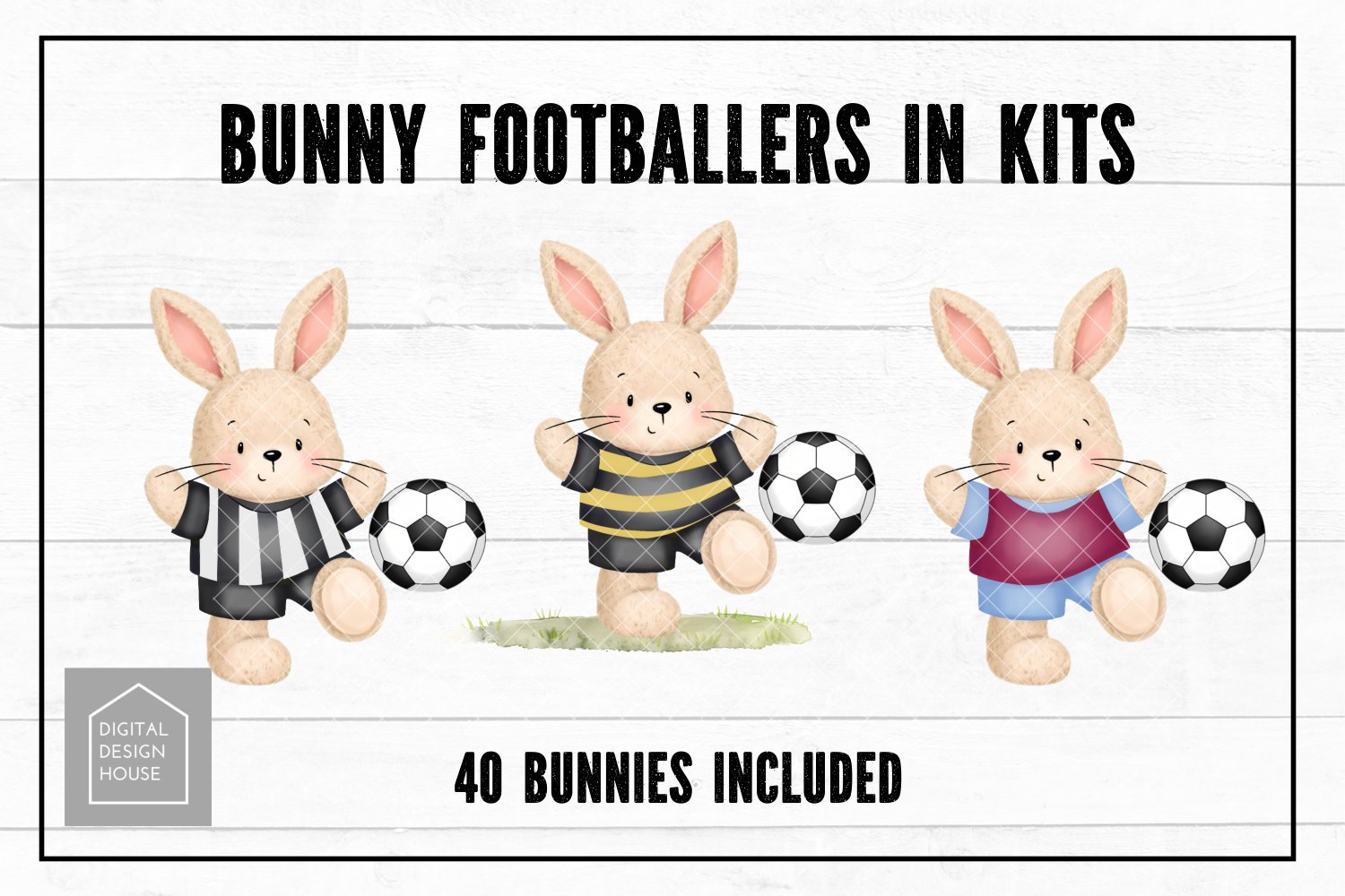 Easter Bunny Football PNG Bundle | Soccer Bunny Clipart | Bunny ...