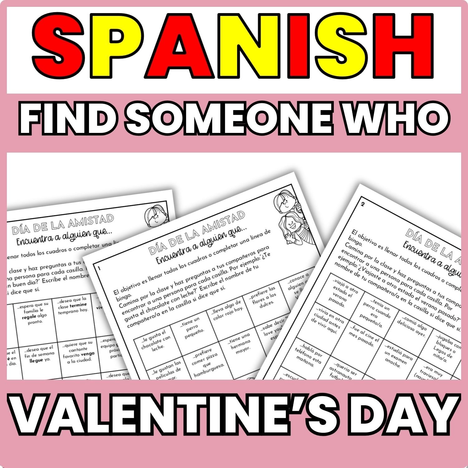 Spanish Valentine's Day Speaking Activity | Find Someone Who | San ...
