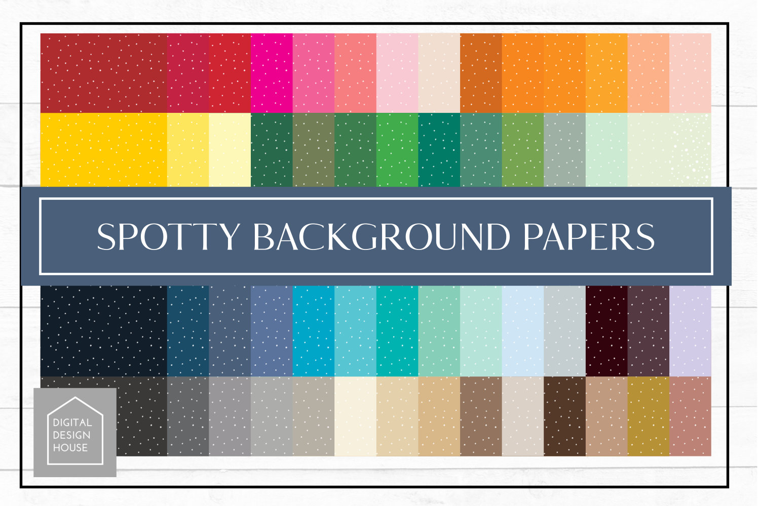 Set of 56 Colourful Spotty Background Papers | Polka Dot Digital Paper ...