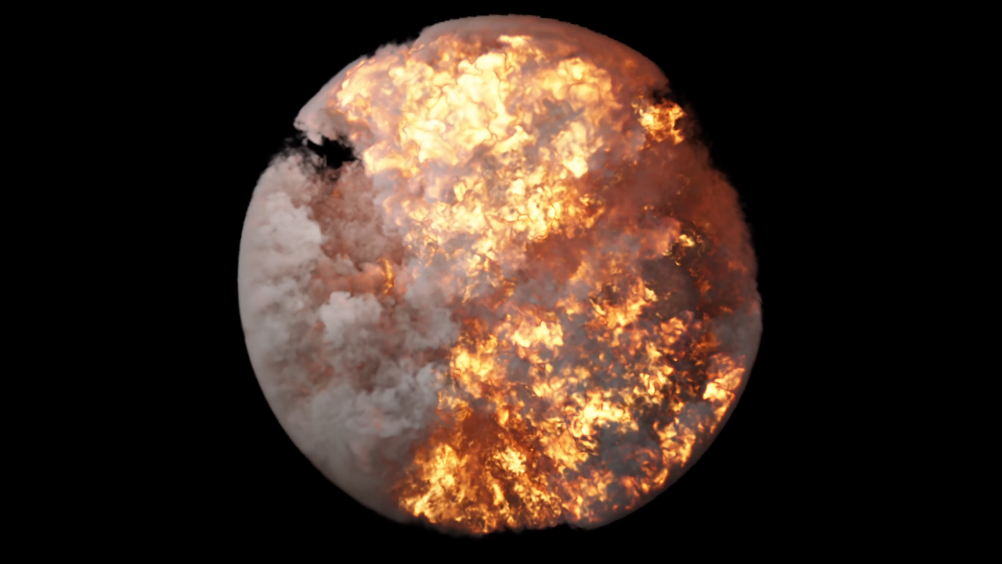 Burning Fire Explosion Inside Orb 4K – Flame Burst with Rolling Smoke ...