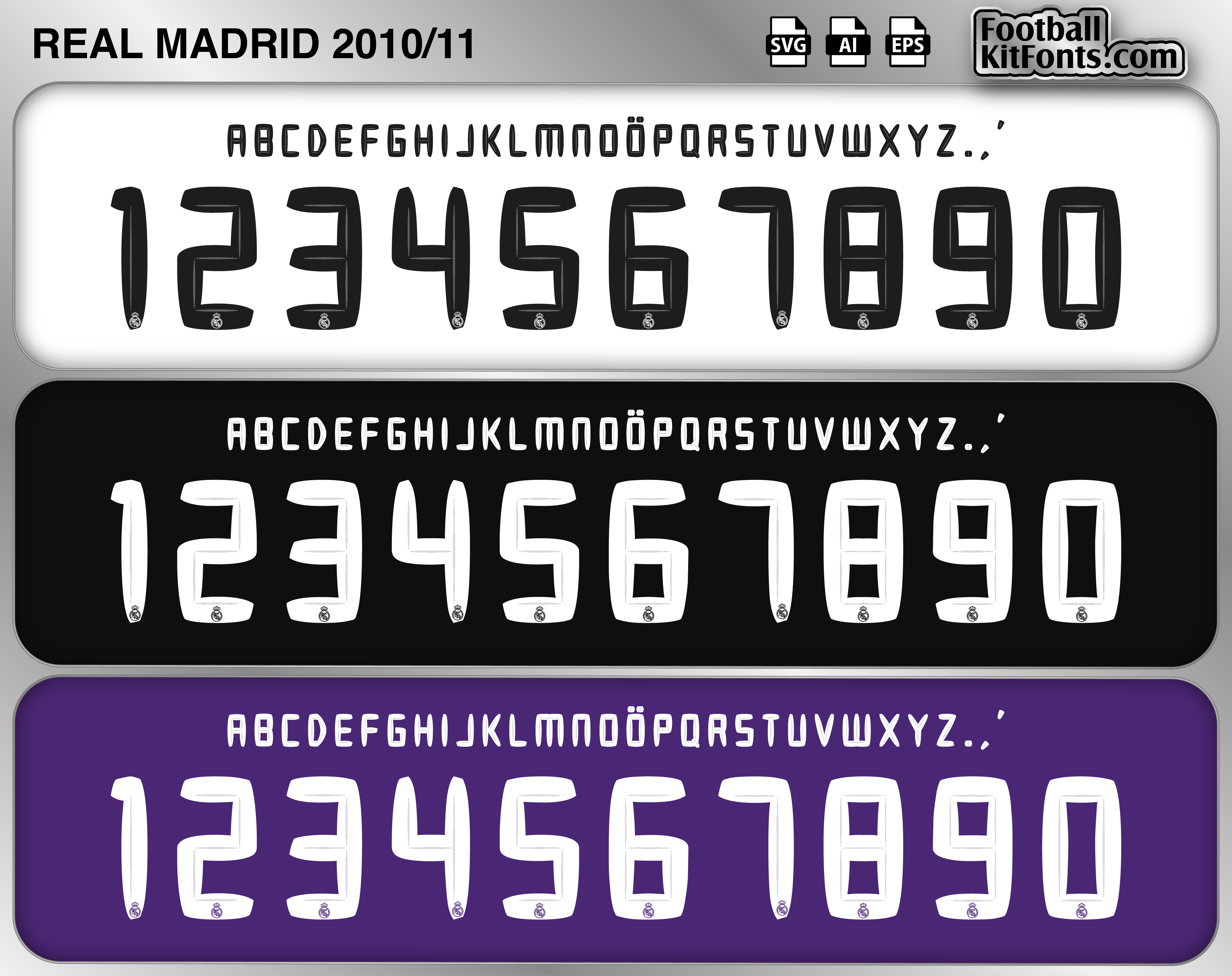 Football Kit Fonts - Real Madrid