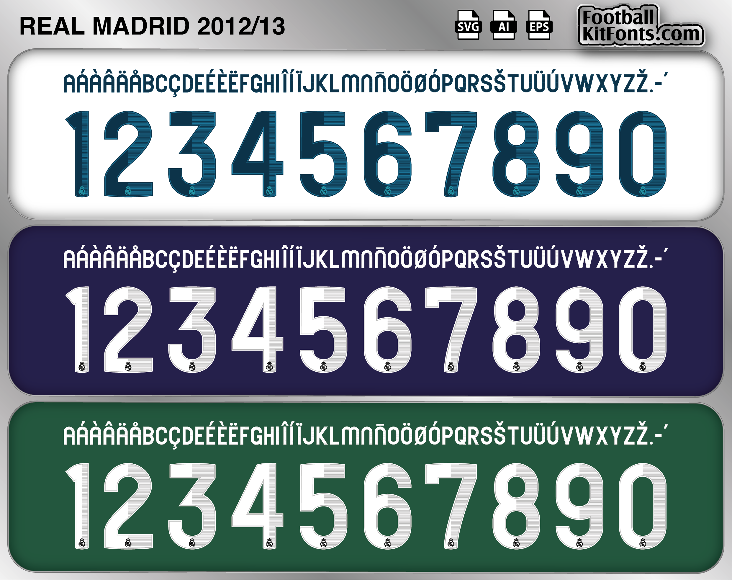 Football Kit Fonts - Real Madrid